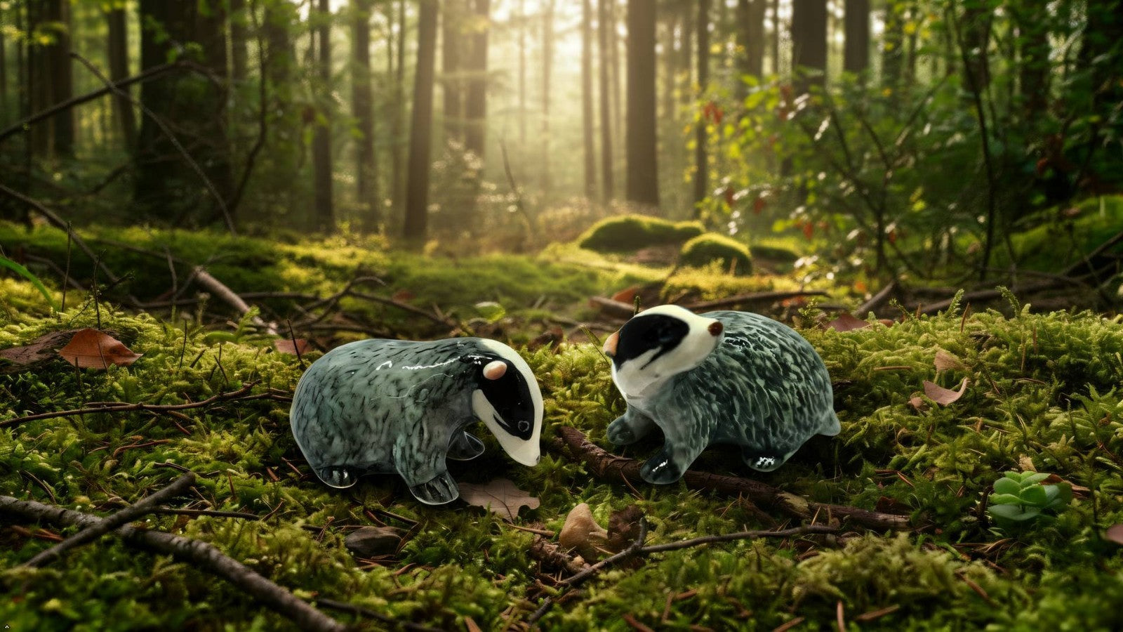 Tiny Ceramic Badger Figurine – Hand‑Painted Collectible Porcelain ...
