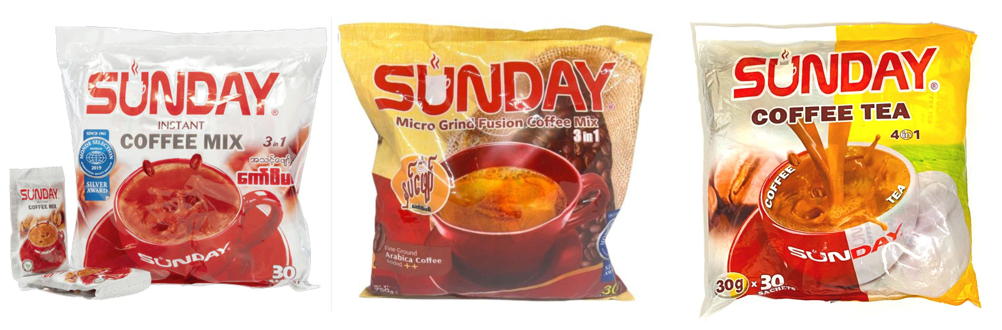 Sunday Myanmar Coffee Mix (25g x 30 Sachets) 750g - Myanmar Burmese ...