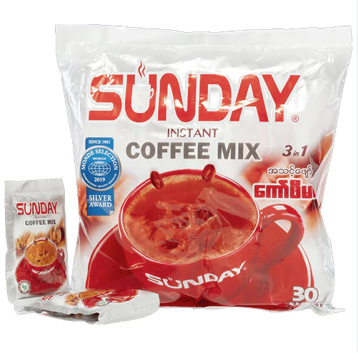 Sunday Myanmar Coffee Mix (25g x 30 Sachets) 750g - Myanmar Burmese ...