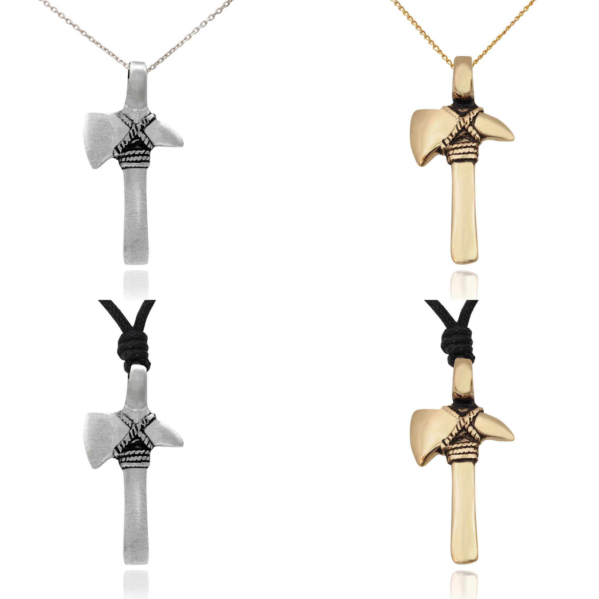 Battle Axe Pewter Silver Gold Brass Necklace Pendant Jewelry ...