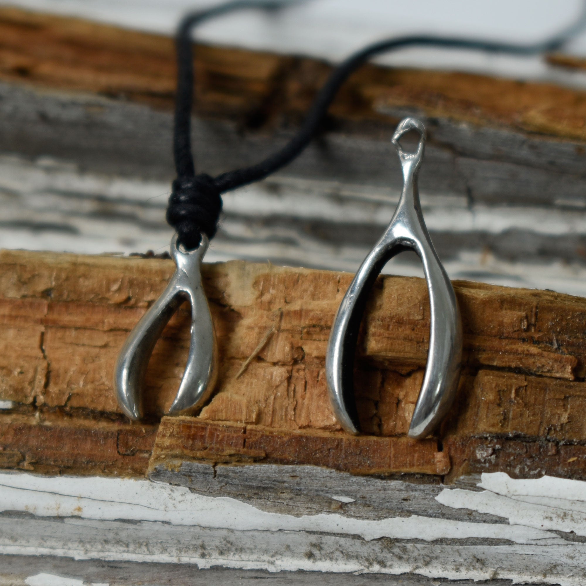 Lucky Wish Chicken Bone Silver Pewter Charm Necklace Pendant Jewelry ...