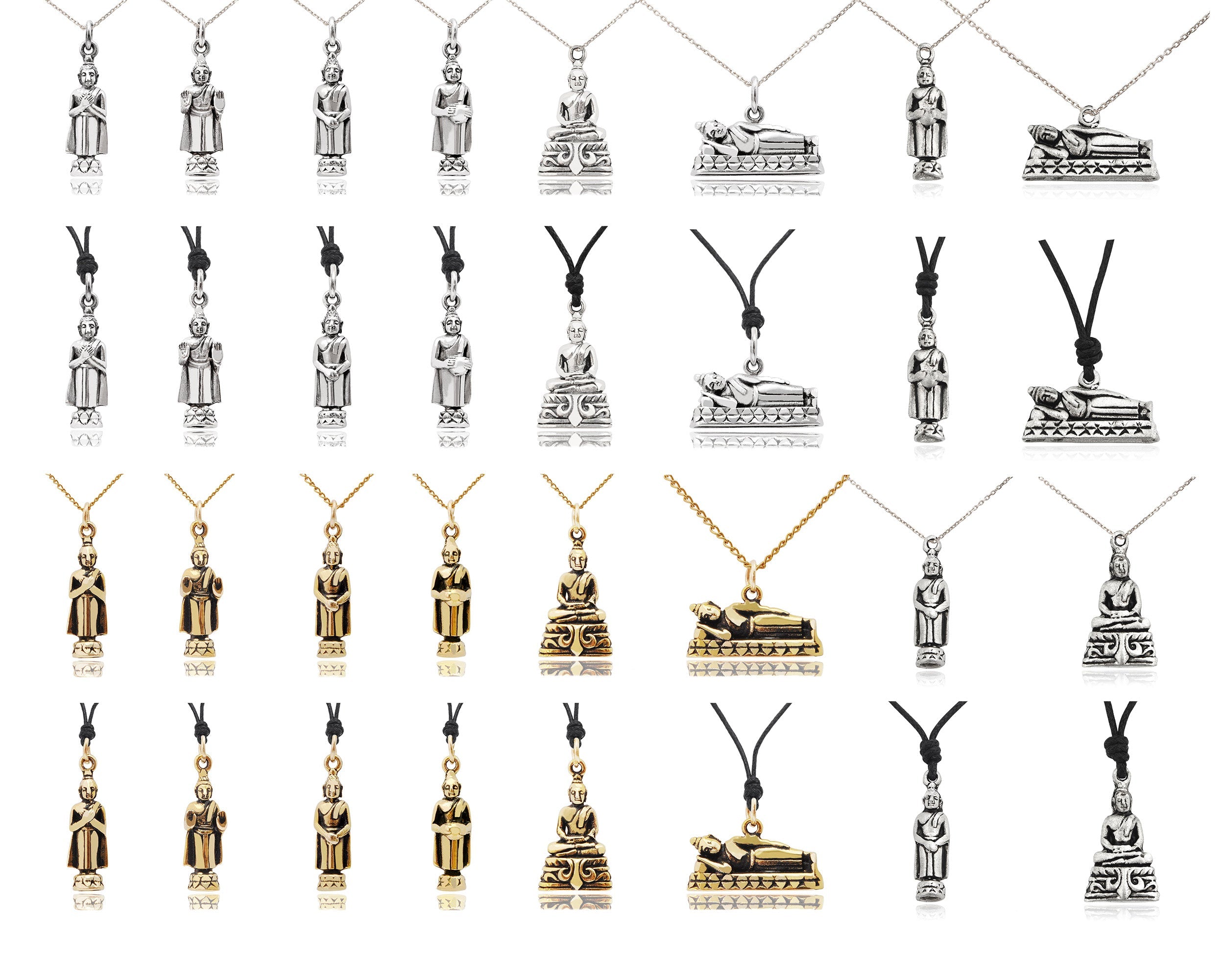 Seven Days Of The Week Buddha Sterling-silver Pewter Brass Charm Neckl ...