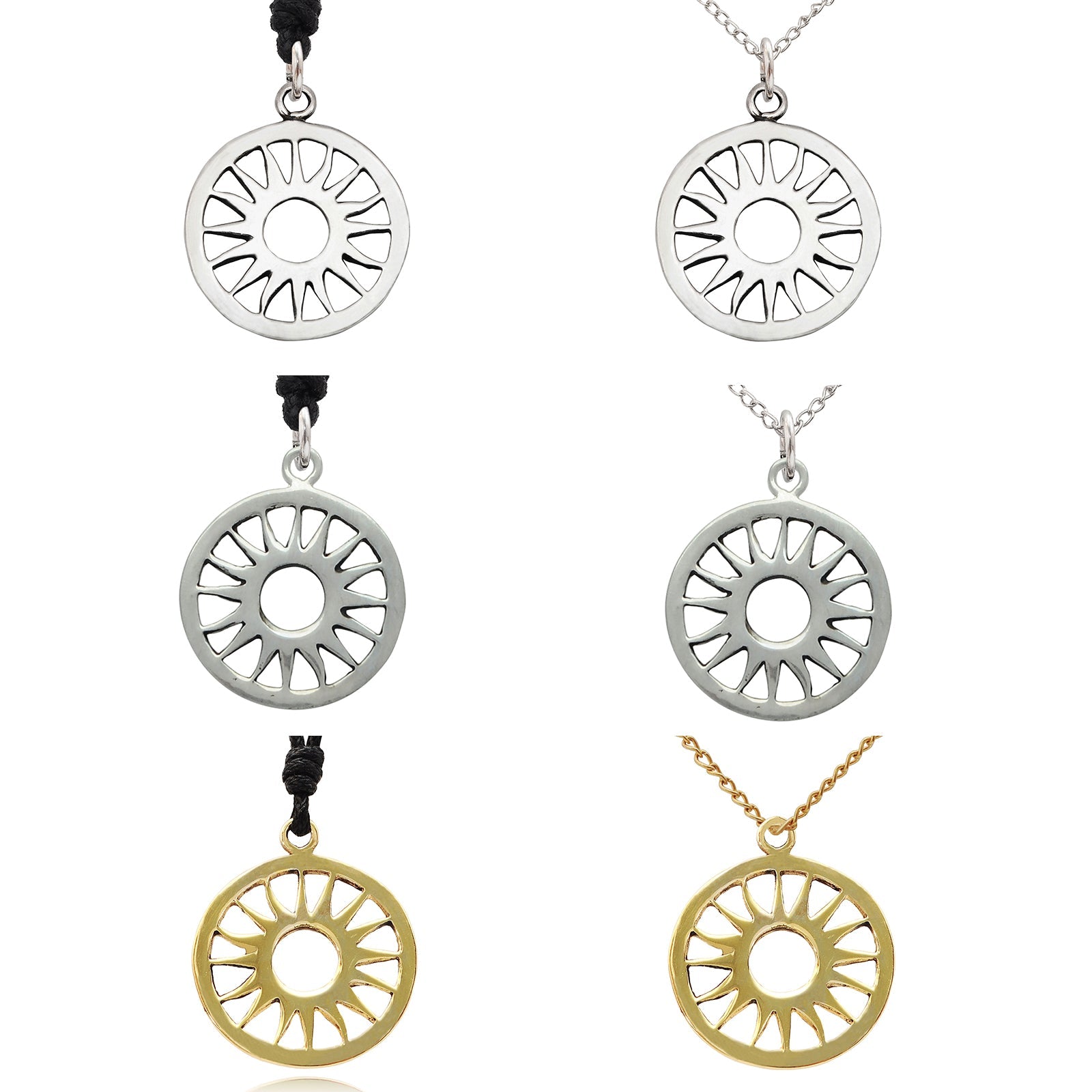 New Buddha Wheel Sterling-silver Pewter Brass Charm Necklace Pendant J ...