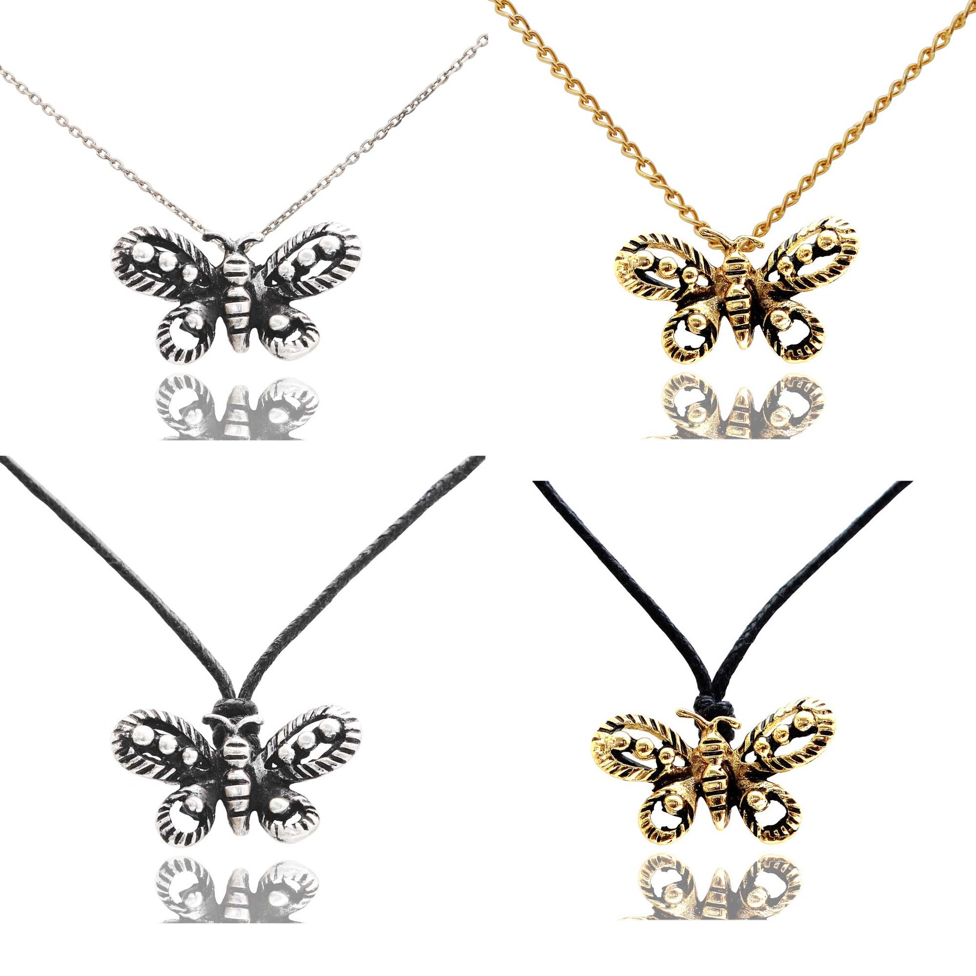 Flawless Butterfly Insect Sterling-silver Pewter Brass Necklace Pendan ...