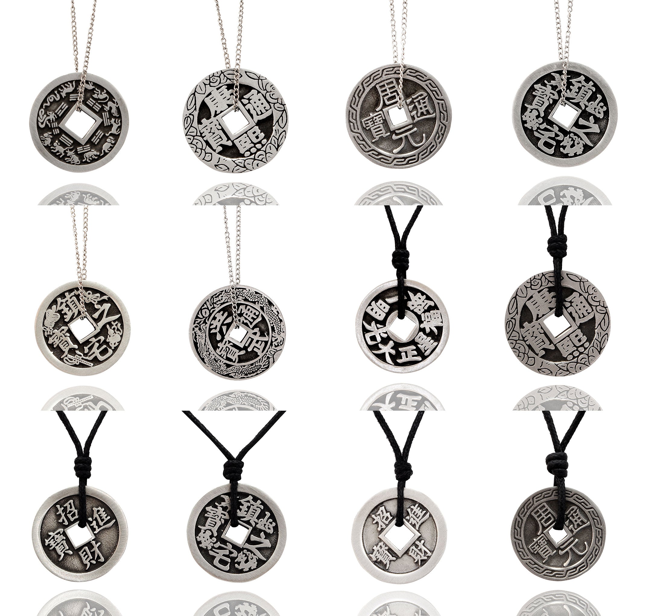 New Chinese Zodiac I-ching Silver Pewter Charm Necklace Pendant Jewelr ...