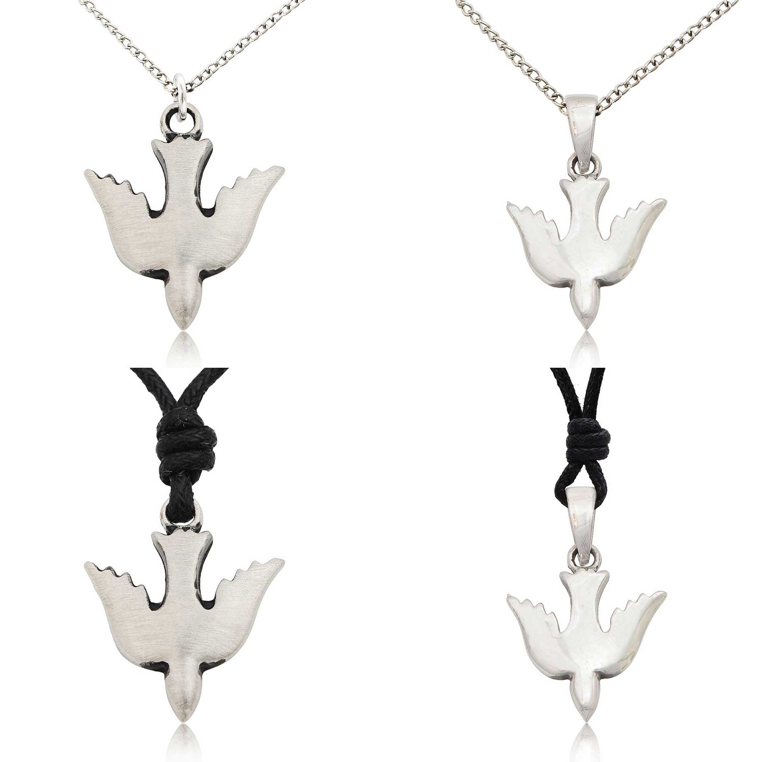 Dove Bird of Peace 92.5 Sterling Silver Pewter Brass Necklace Pendant ...