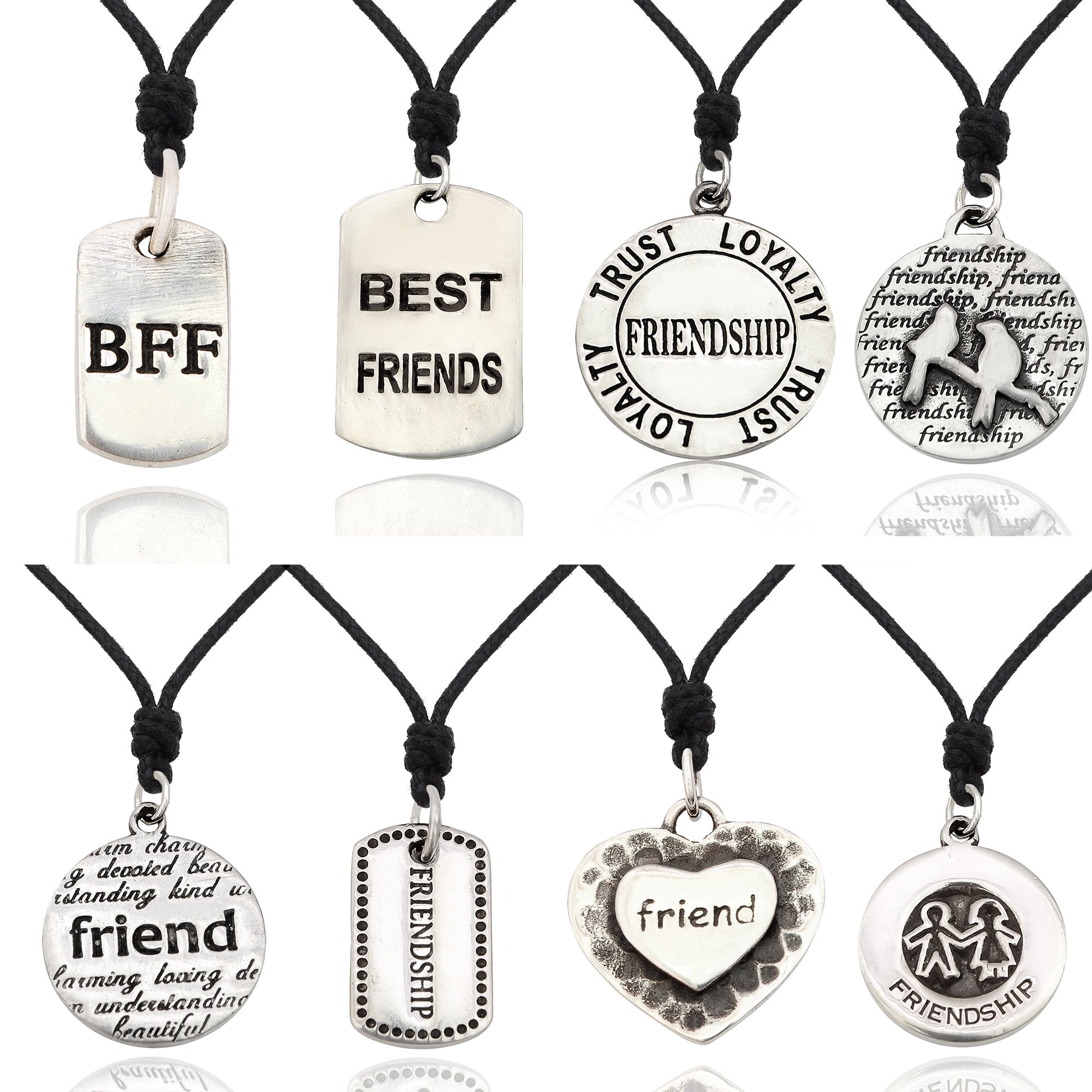 Friendship Best Friends Silver Pewter Charm Necklace Pendant Jewelry ...