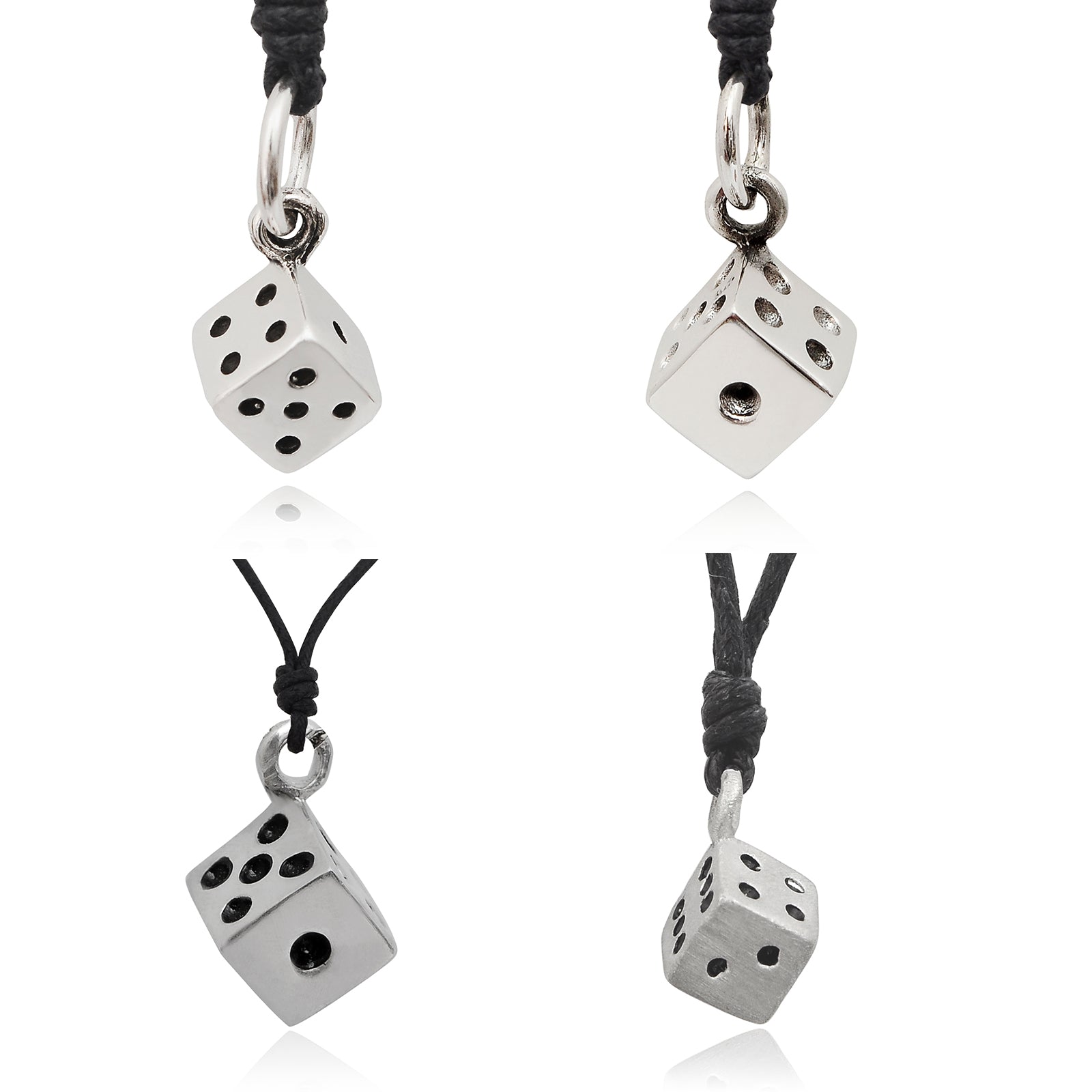 Dice Gambler 92.5 Sterling Silver Pewter Charm Necklace Pendant Jewelr ...