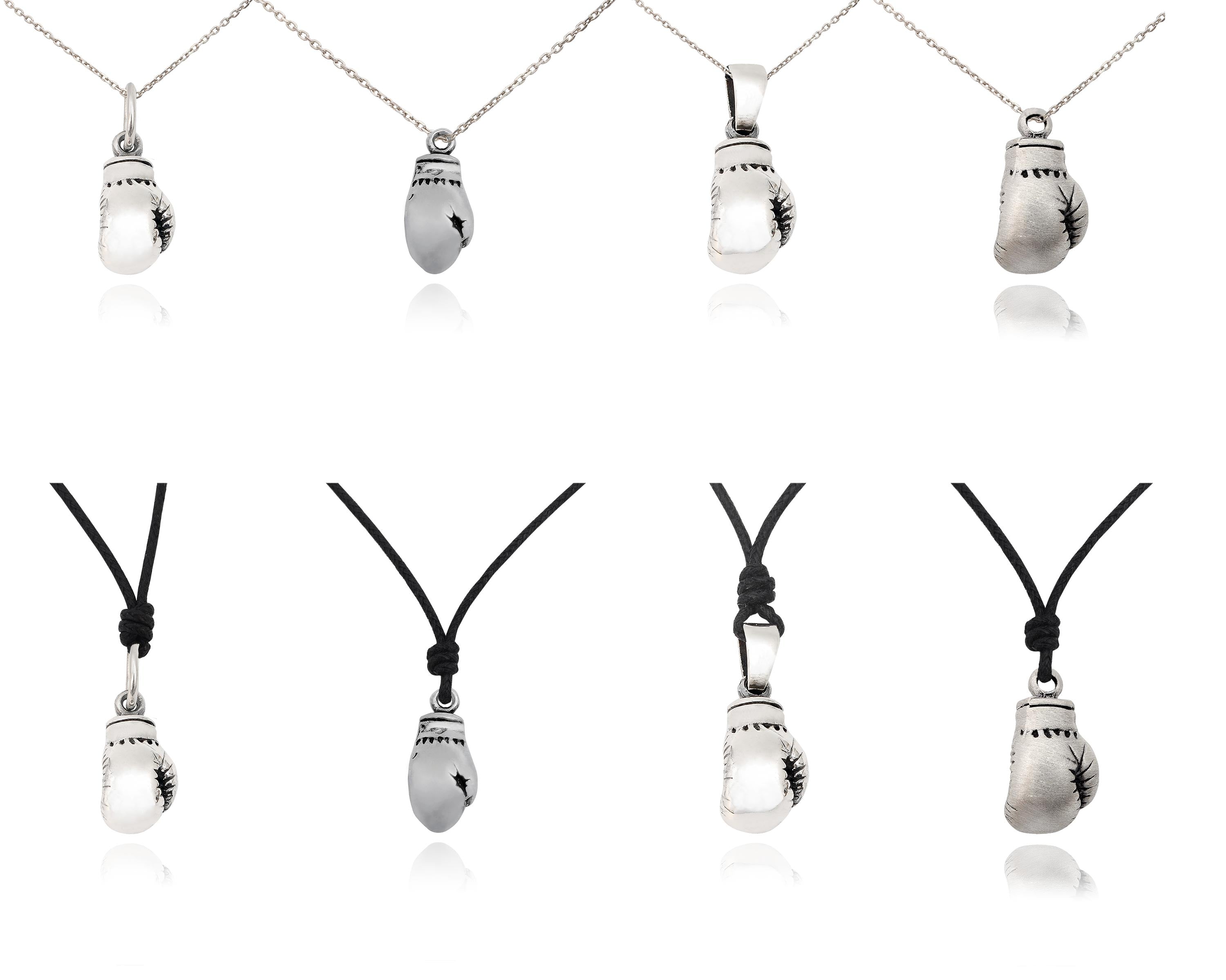 Boxing Glove Fighter MMA 92.5 Sterling Silver Pewter Necklace Pendant ...