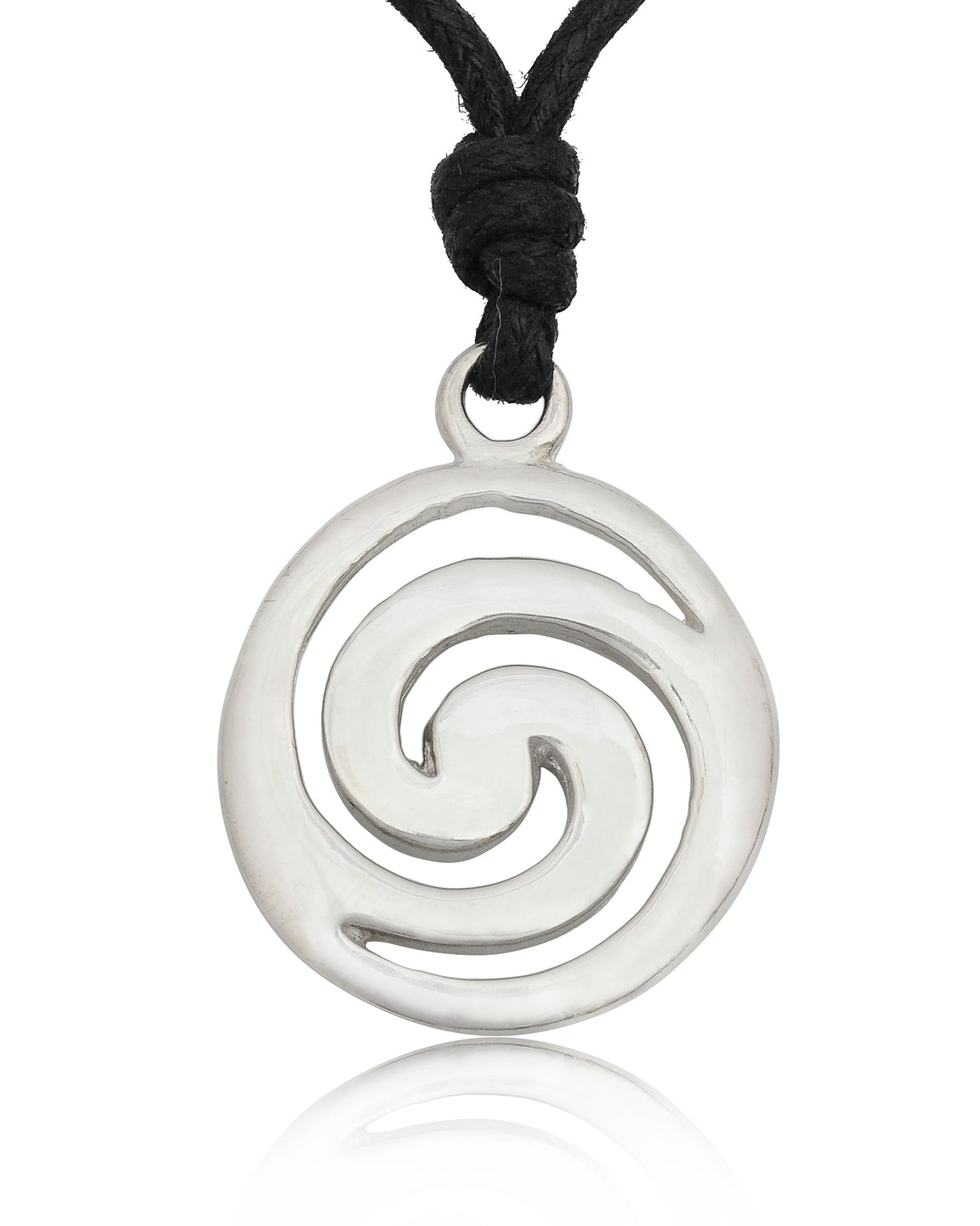 Maori Koru Silver Pewter Charm Necklace Pendant Jewelry – MyanmarMakers