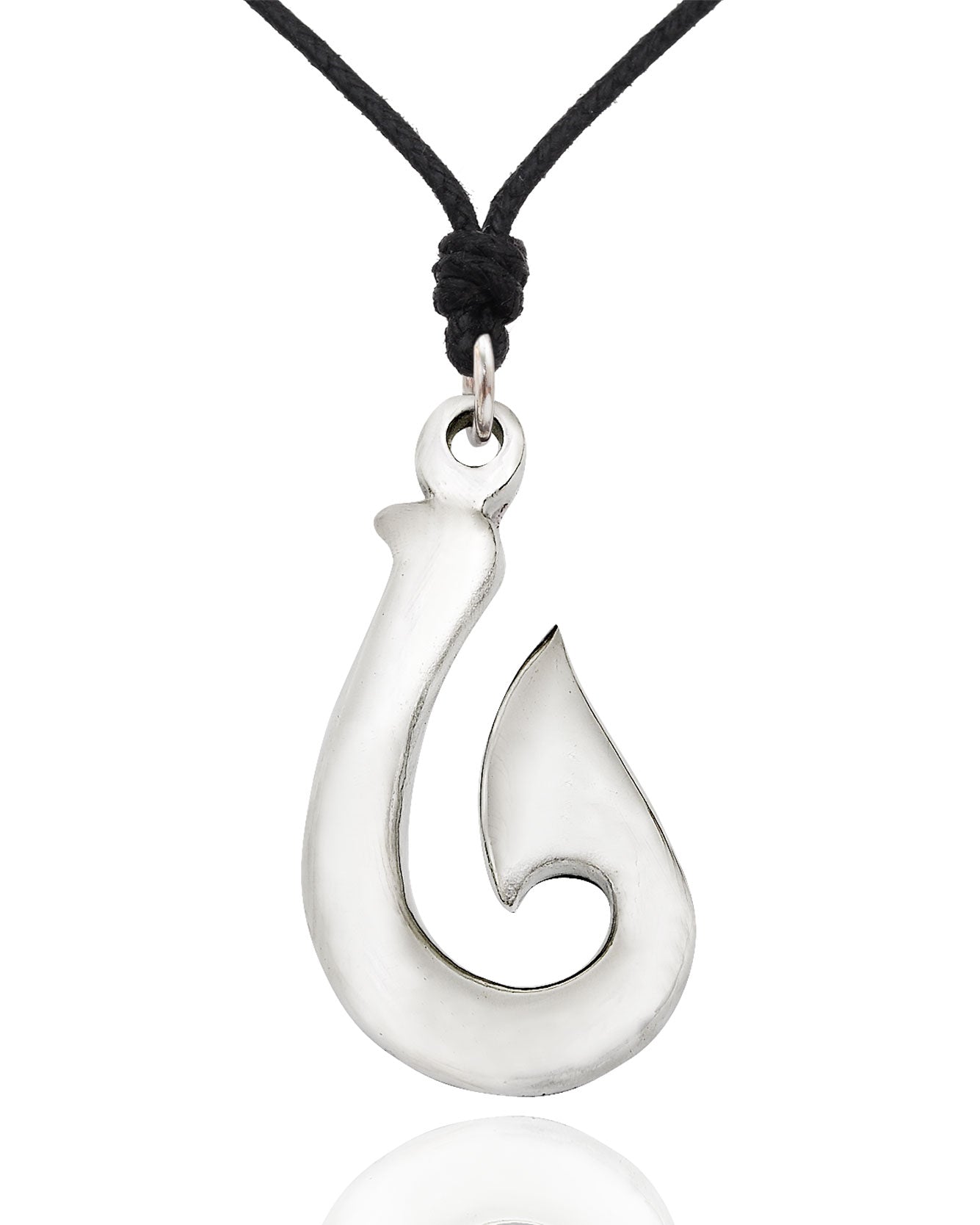 Maori Fishing Hook Silver Pewter Charm Necklace Pendant Jewelry ...