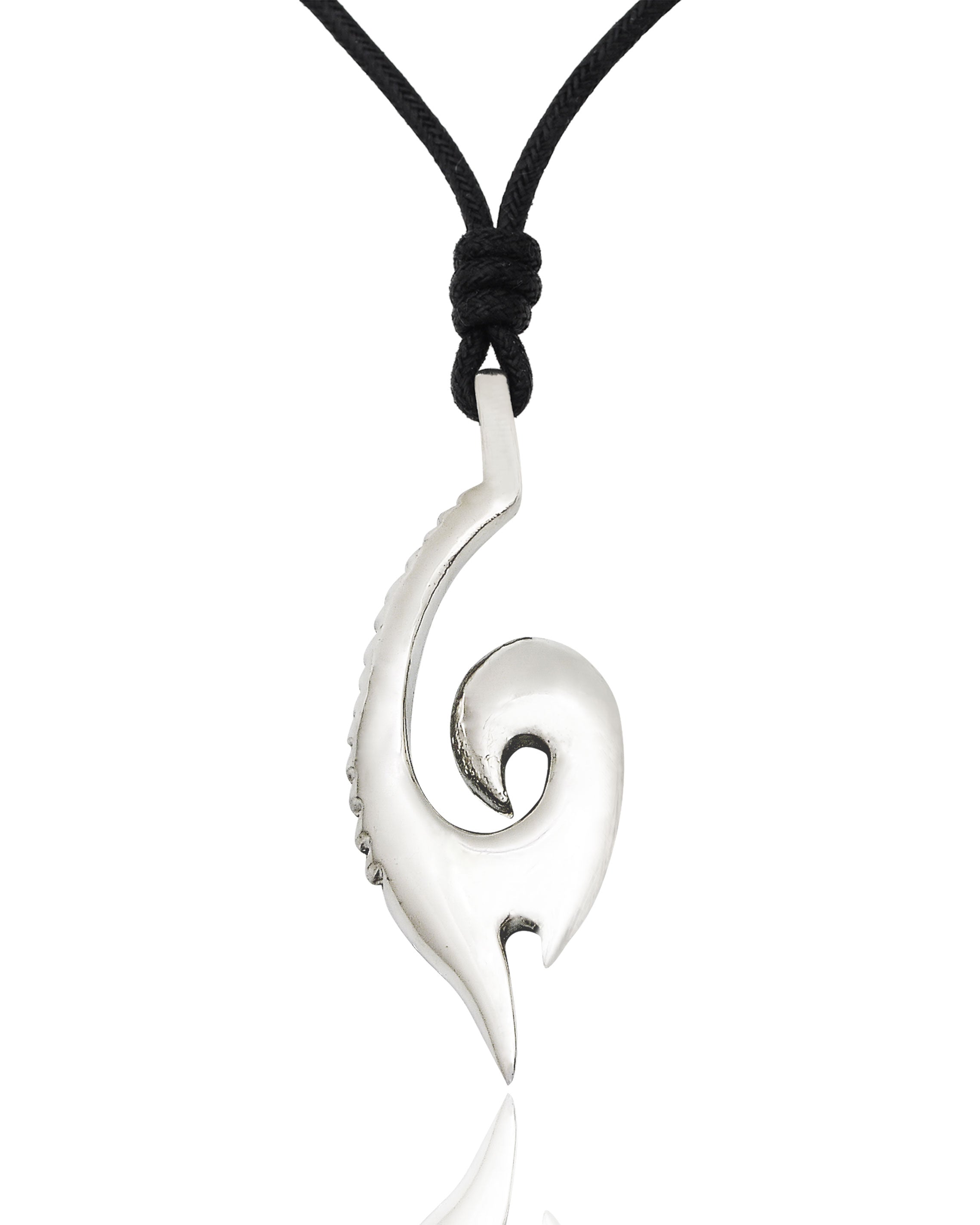 Maori Fishing Hook Silver Pewter Charm Necklace Pendant Jewelry ...