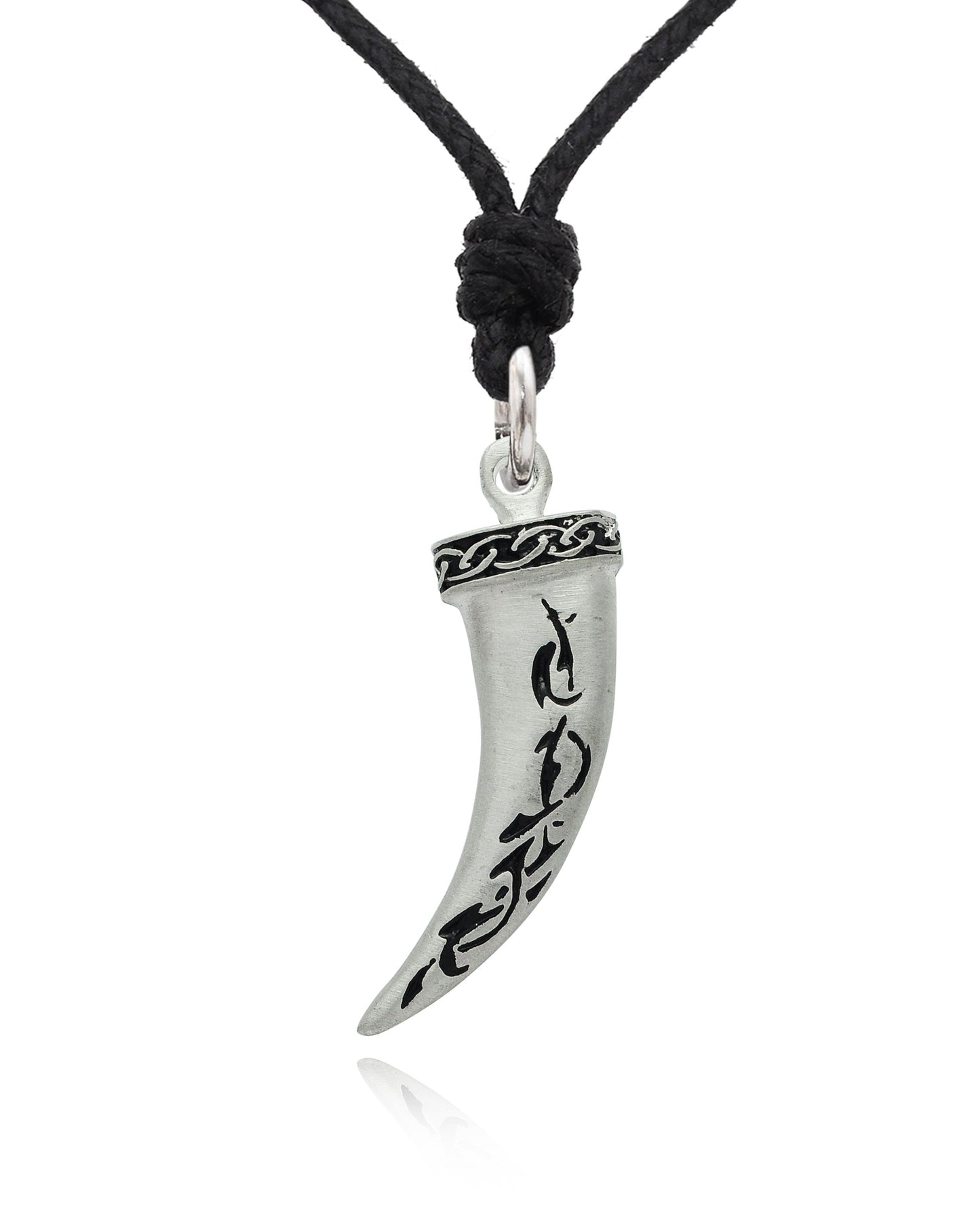 Wolf Tooth Fang Silver Pewter Charm Necklace Pendant Jewelry With ...