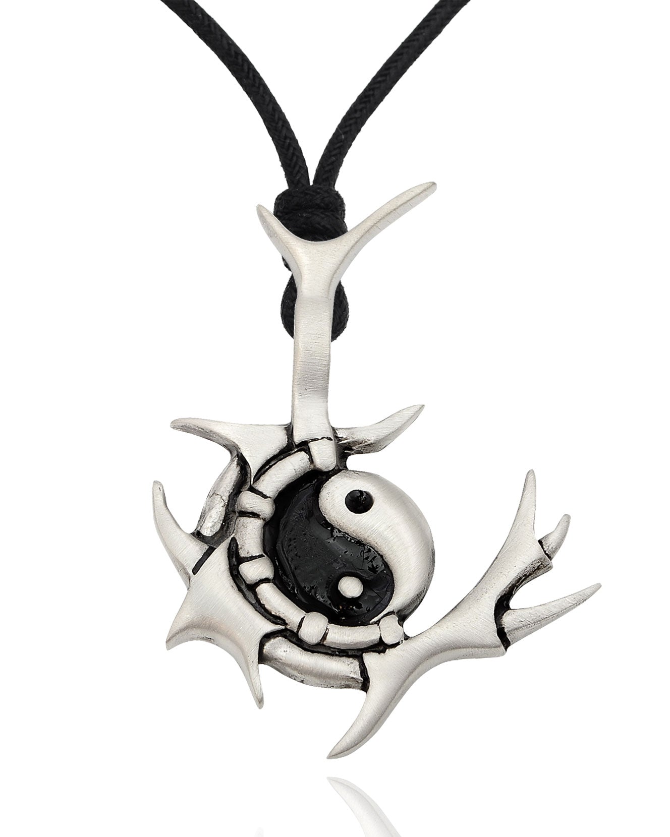 Tribal Ying Yang Silver Pewter Charm Necklace Pendant Jewelry With Cot ...