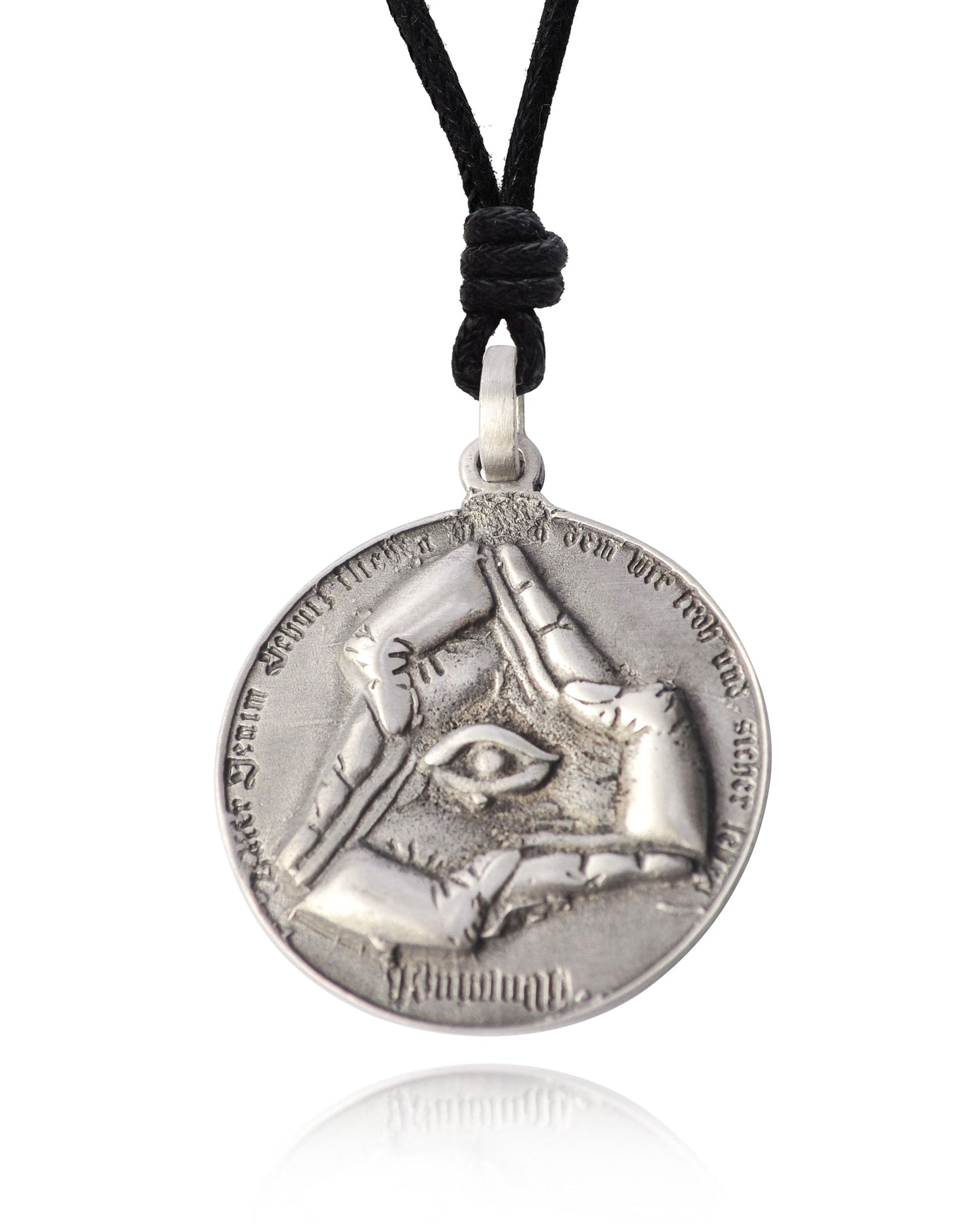 New Illuminati All Seeing Silver Pewter Charm Necklace Pendant Jewelry ...