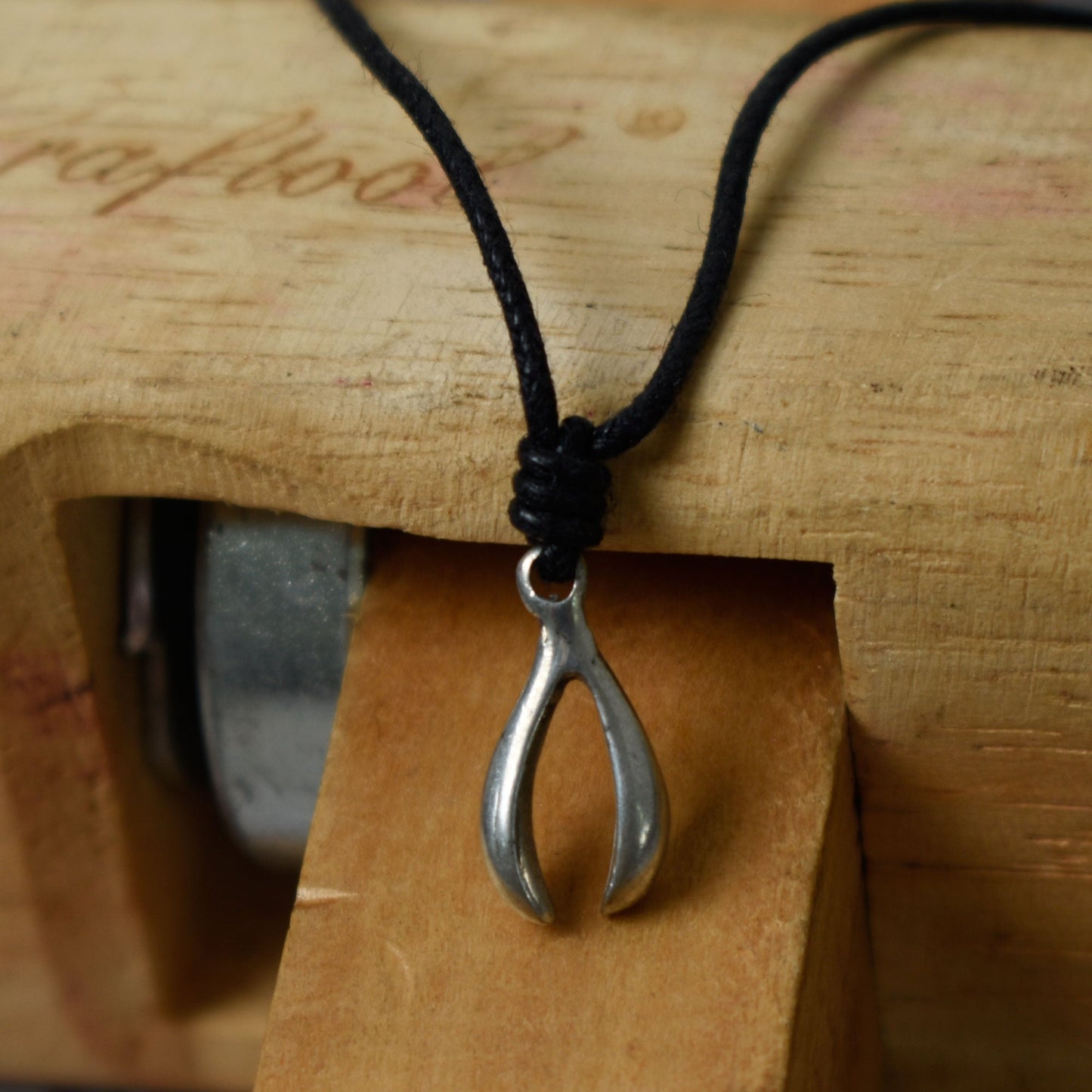 Lucky Wish Chicken Bone Silver Pewter Charm Necklace Pendant Jewelry ...