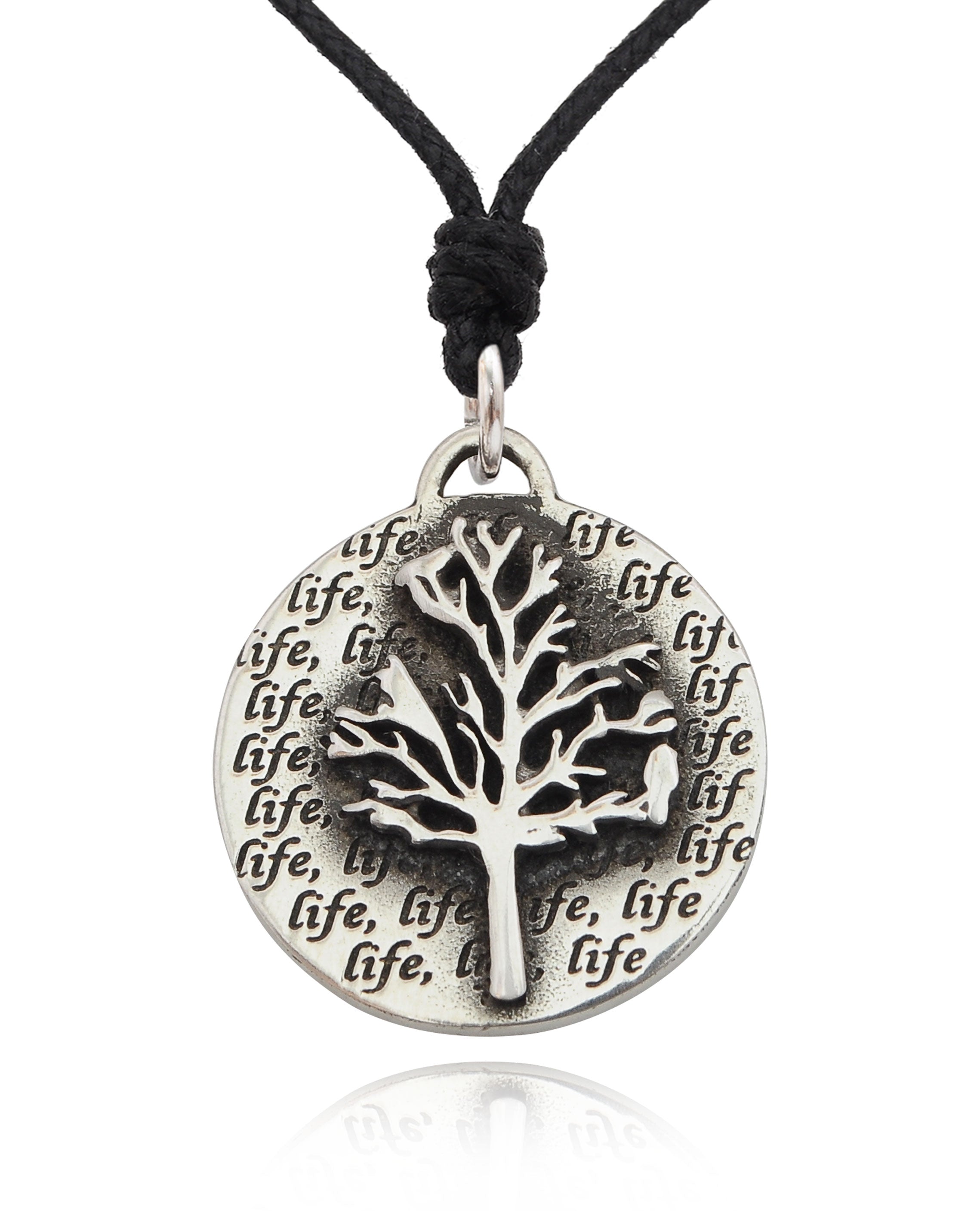 Tree Of Life Silver Pewter Charm Necklace Pendant Jewelry – MyanmarMakers