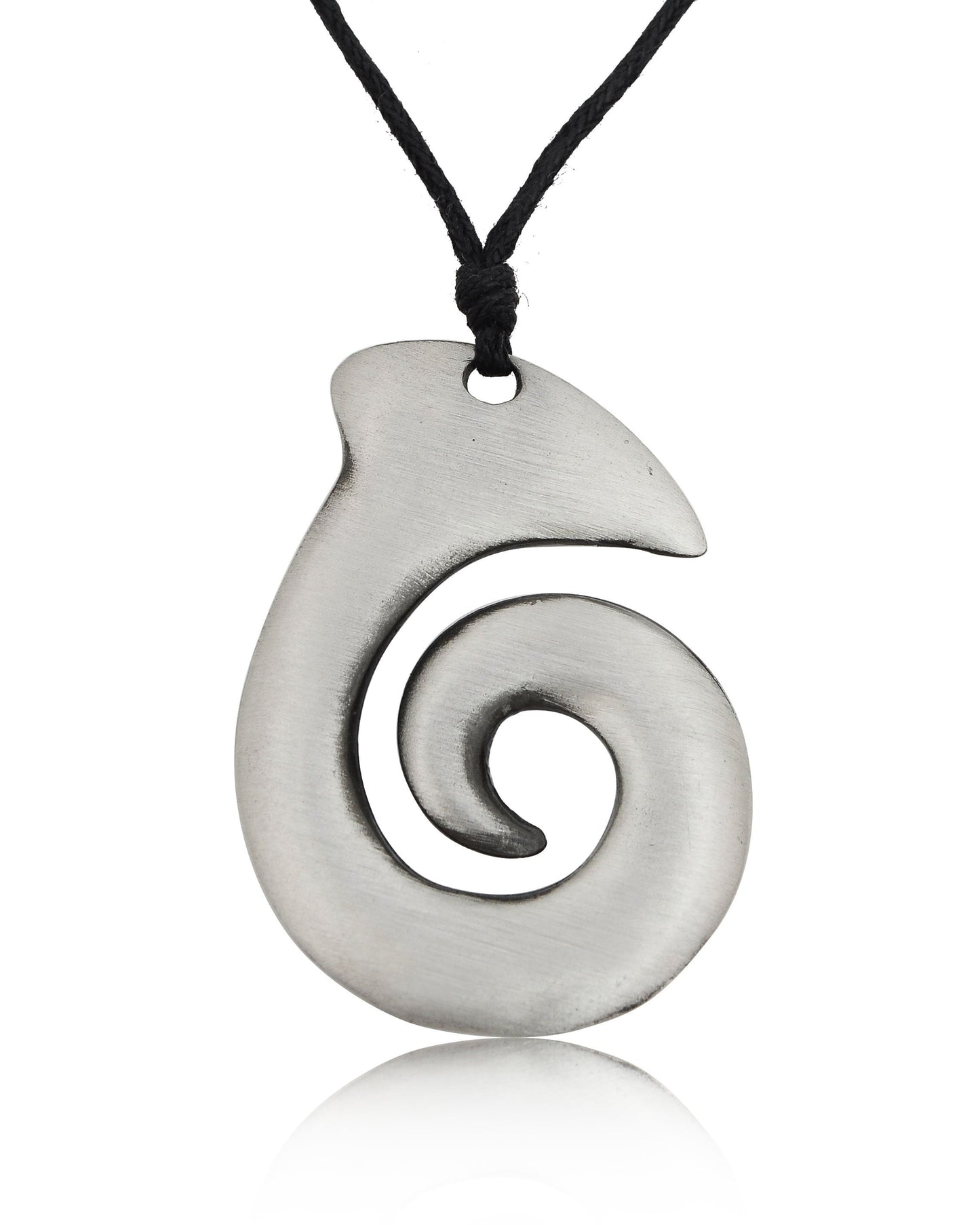 Maori Koru Silver Pewter Charm Necklace Pendant Jewelry – MyanmarMakers