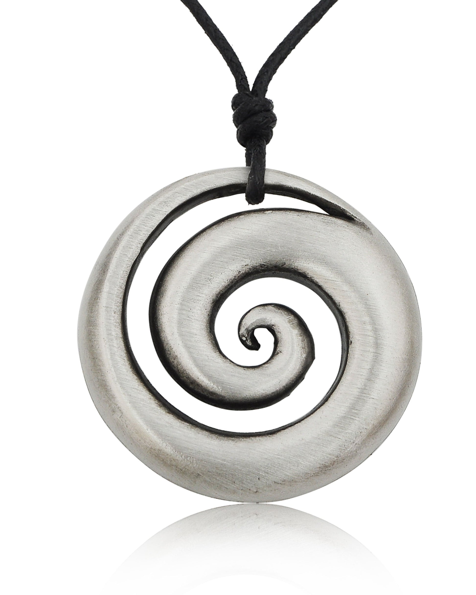Maori Koru Silver Pewter Charm Necklace Pendant Jewelry – MyanmarMakers
