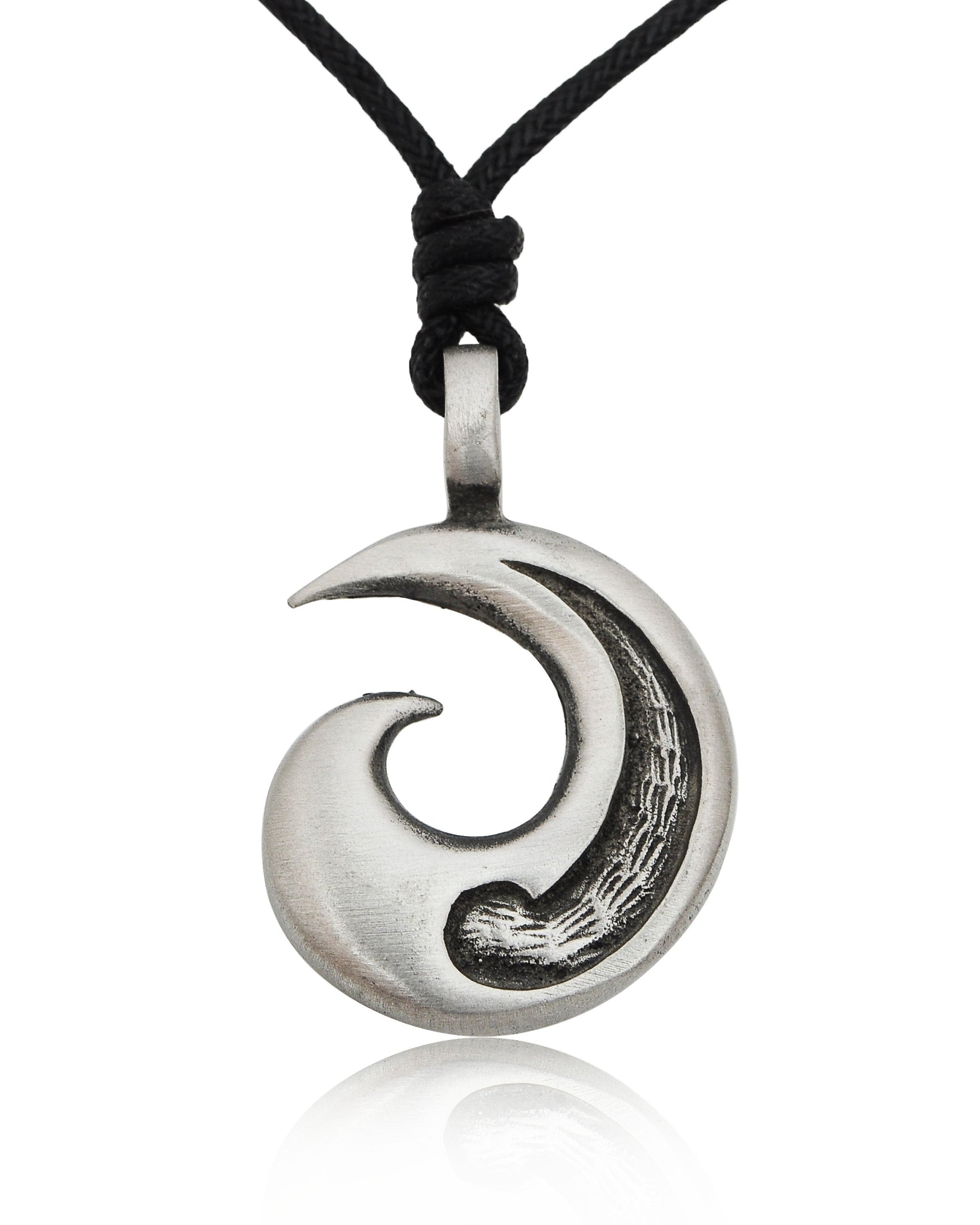 Cute New Maori Tribal Fishing Hook Silver Pewter Brass Necklace Pendan ...