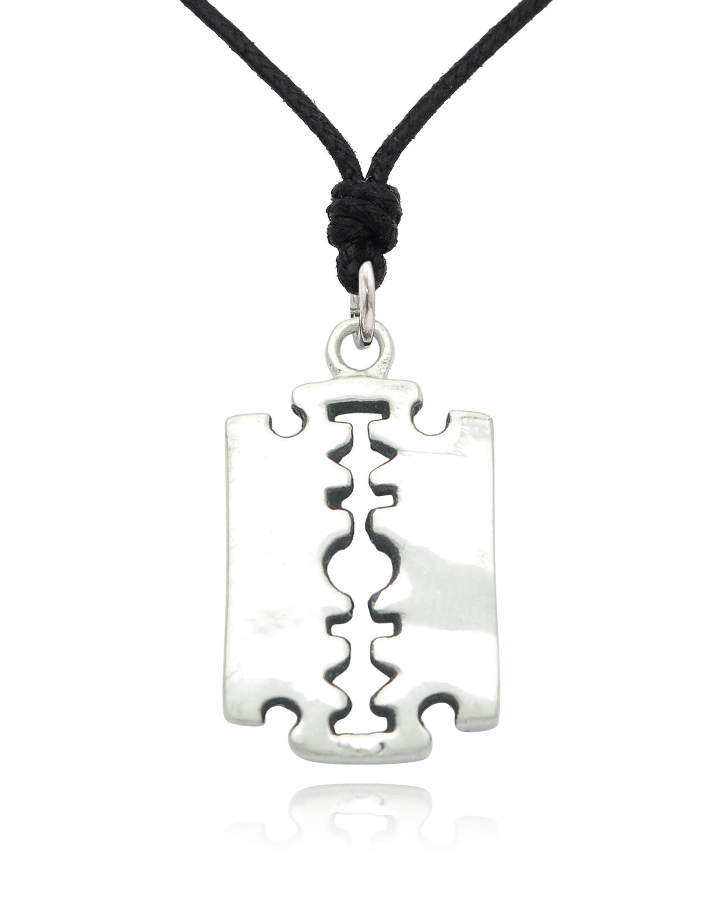 Razor Steam Punk Emo Gothic 92.5 Sterling Silver Pewter Necklace Penda ...