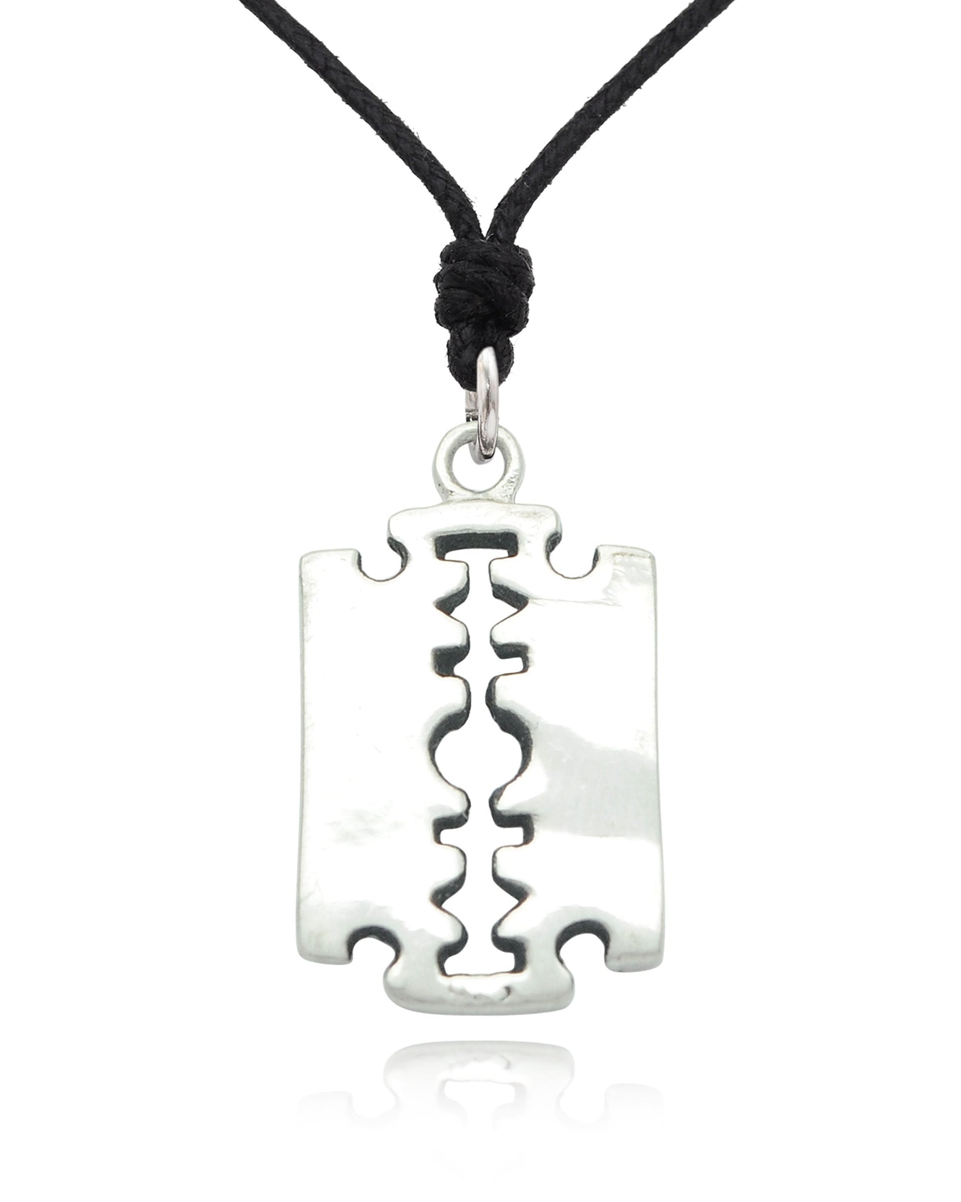 Razor Steam Punk Emo Gothic 92.5 Sterling Silver Pewter Necklace Penda ...