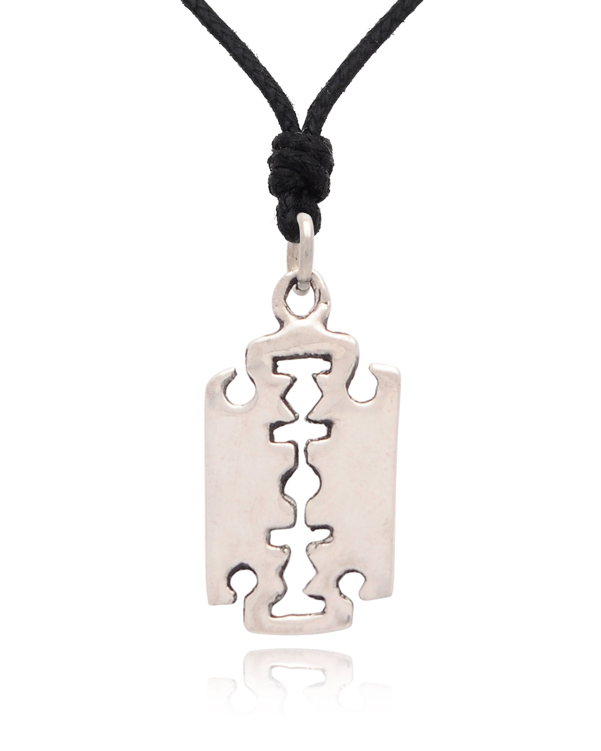 Razor Steam Punk Emo Gothic 92.5 Sterling Silver Pewter Necklace Penda ...