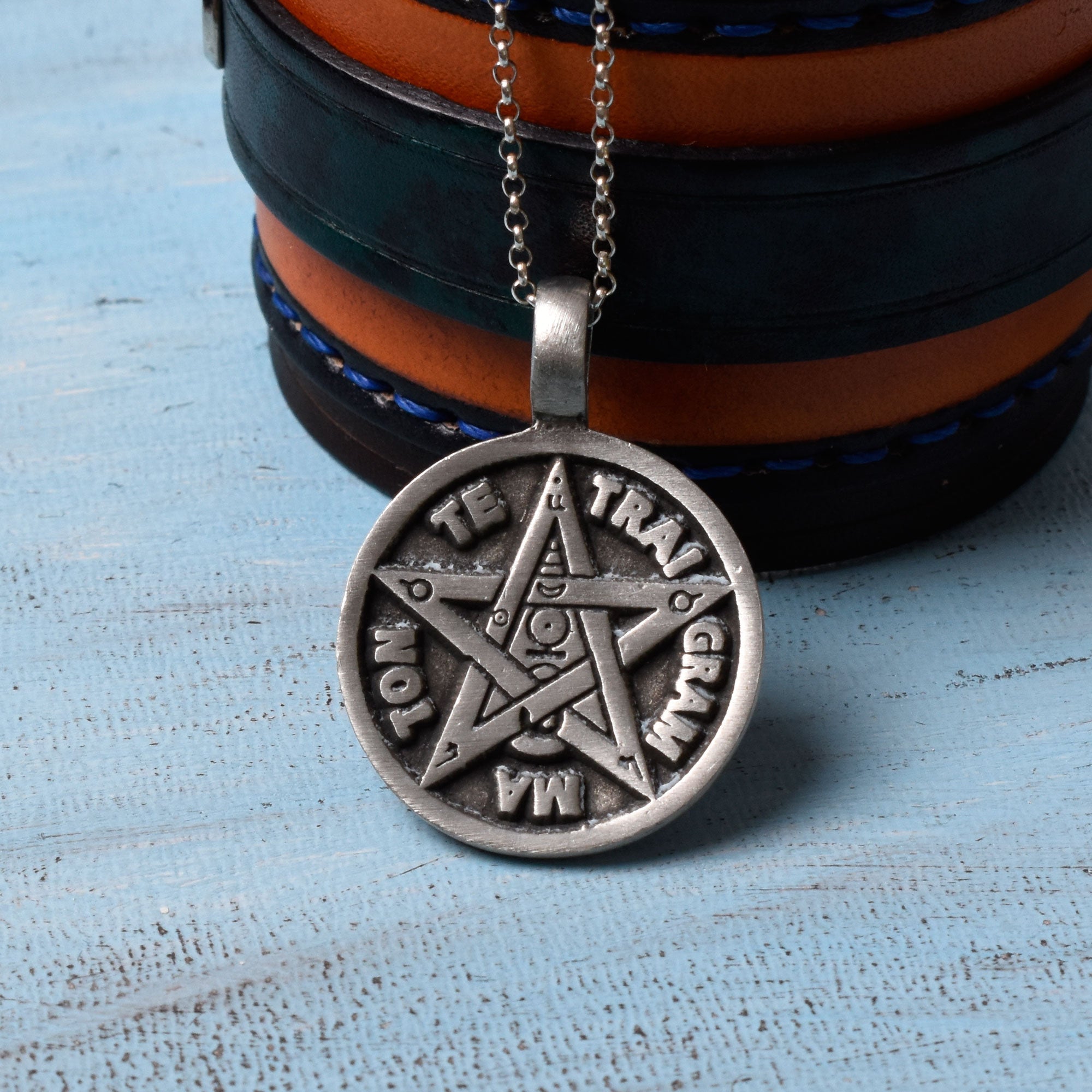 Unique Handmade 5-pointed Star Silver Pewter Charm Necklace Pendant Je ...