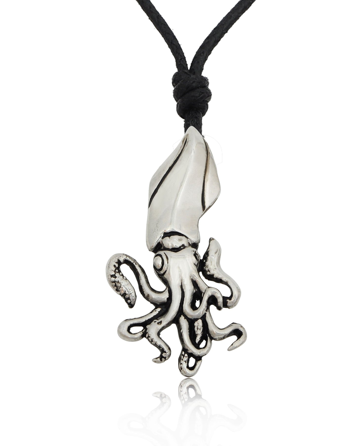 Squid Silver Inox Pewter Gold Brass Charm Necklace Pendant Jewelry ...