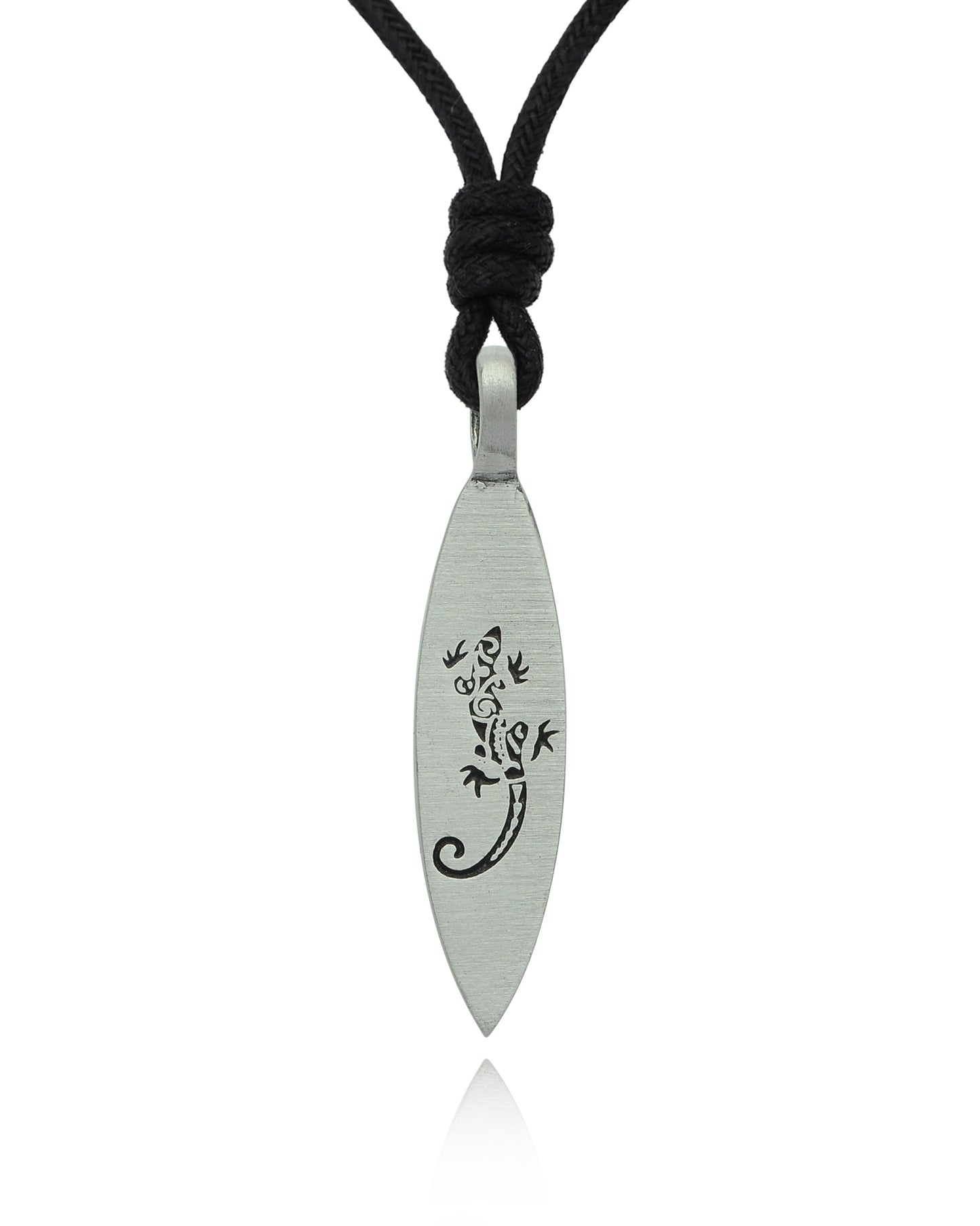 Lizard Surfboard Silver Pewter Charm Necklace Pendant Jewelry ...