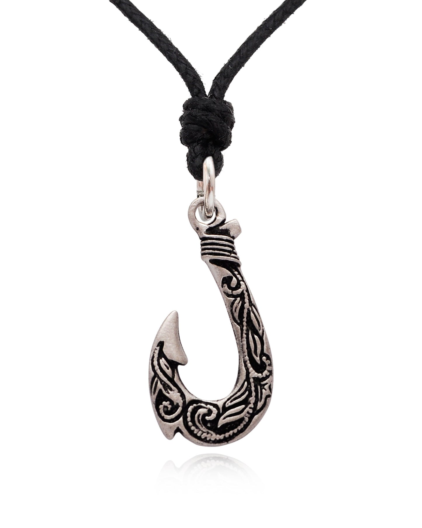 Maori Fishing Hook 92.5 Sterling Silver Necklace Pendant Jewelry ...