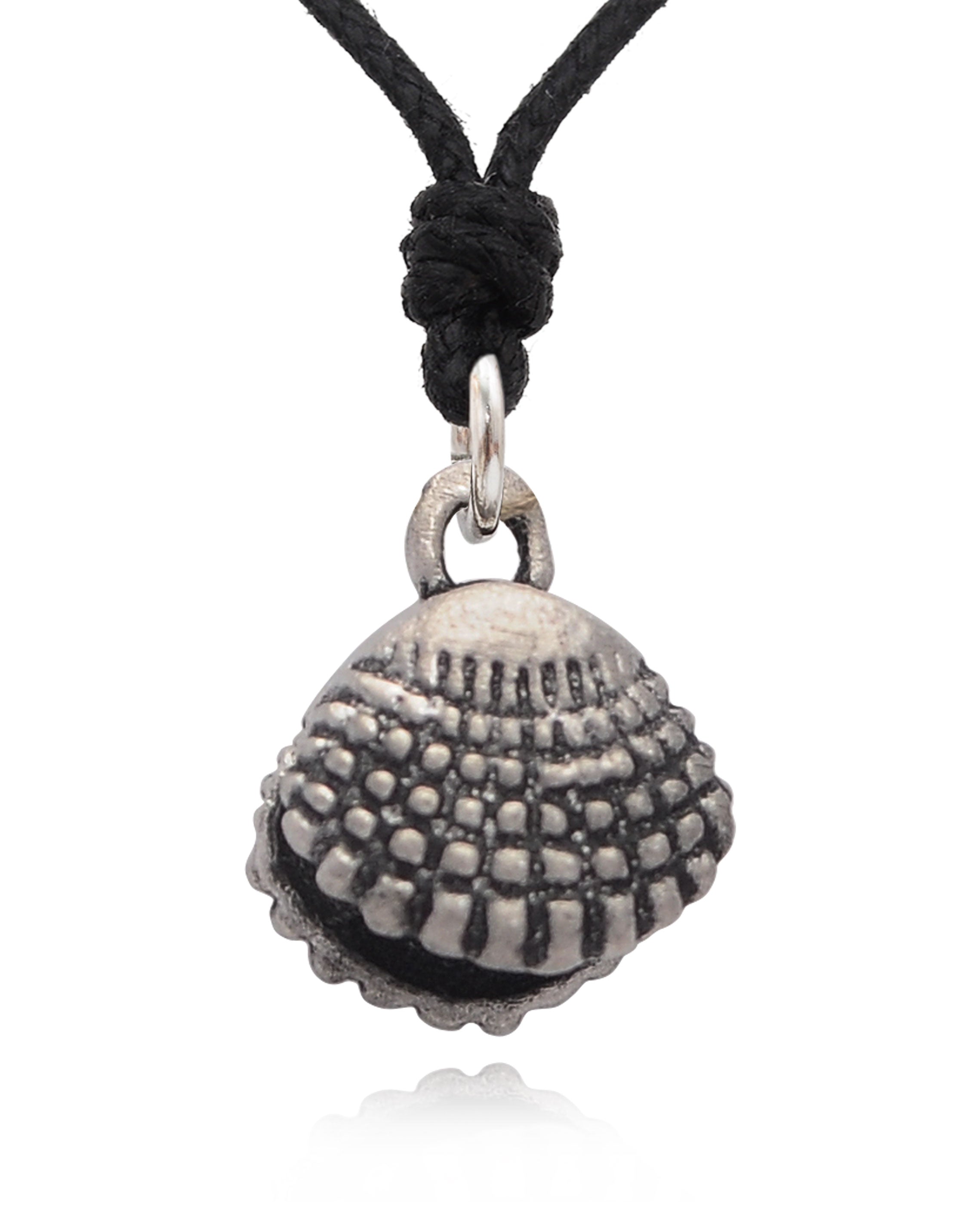 Little Clamshell Silver Pewter Charm Necklace Pendant Jewelry With Cot ...