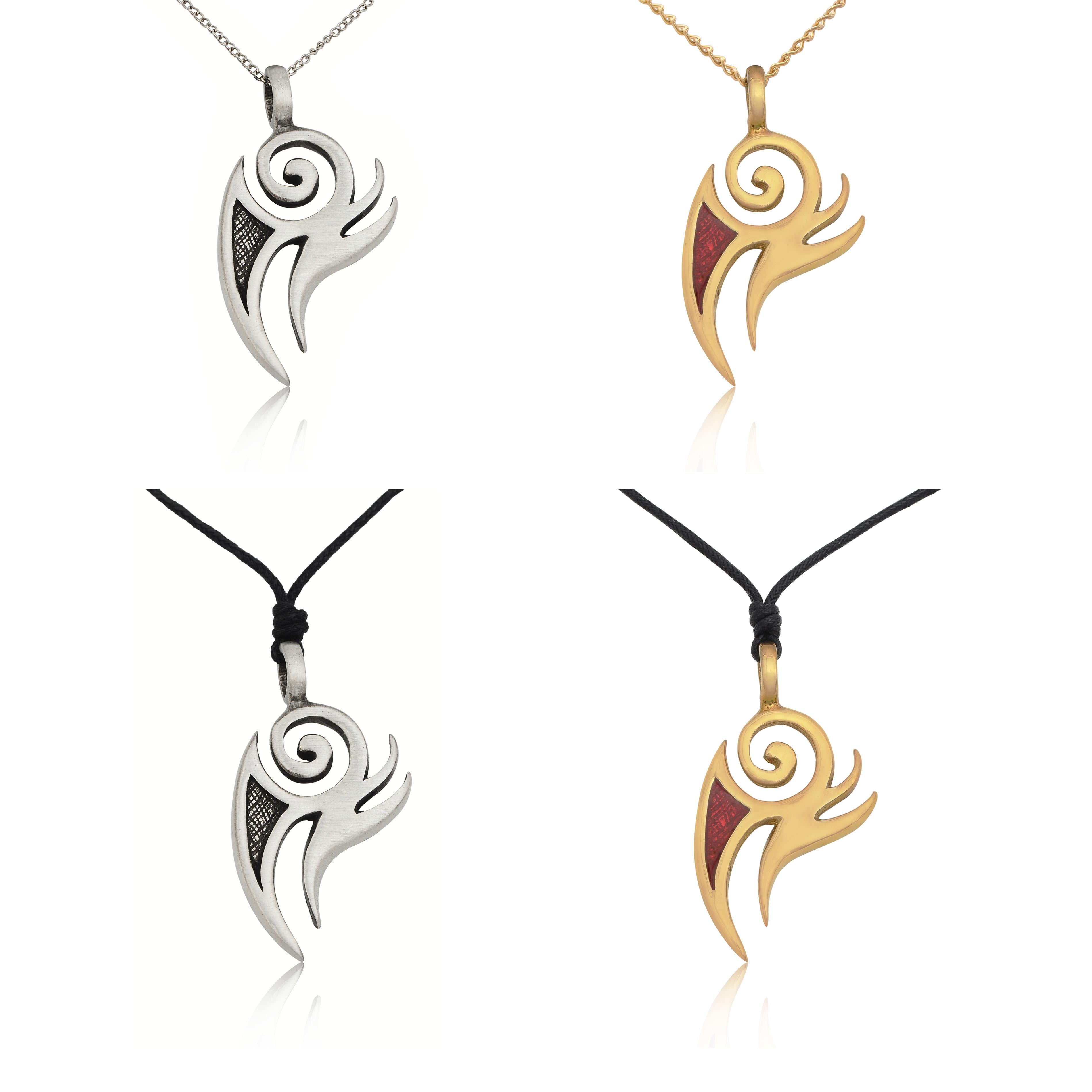 New Handmade Maori Tribal Silver Pewter Gold Brass Necklace Pendant Je ...