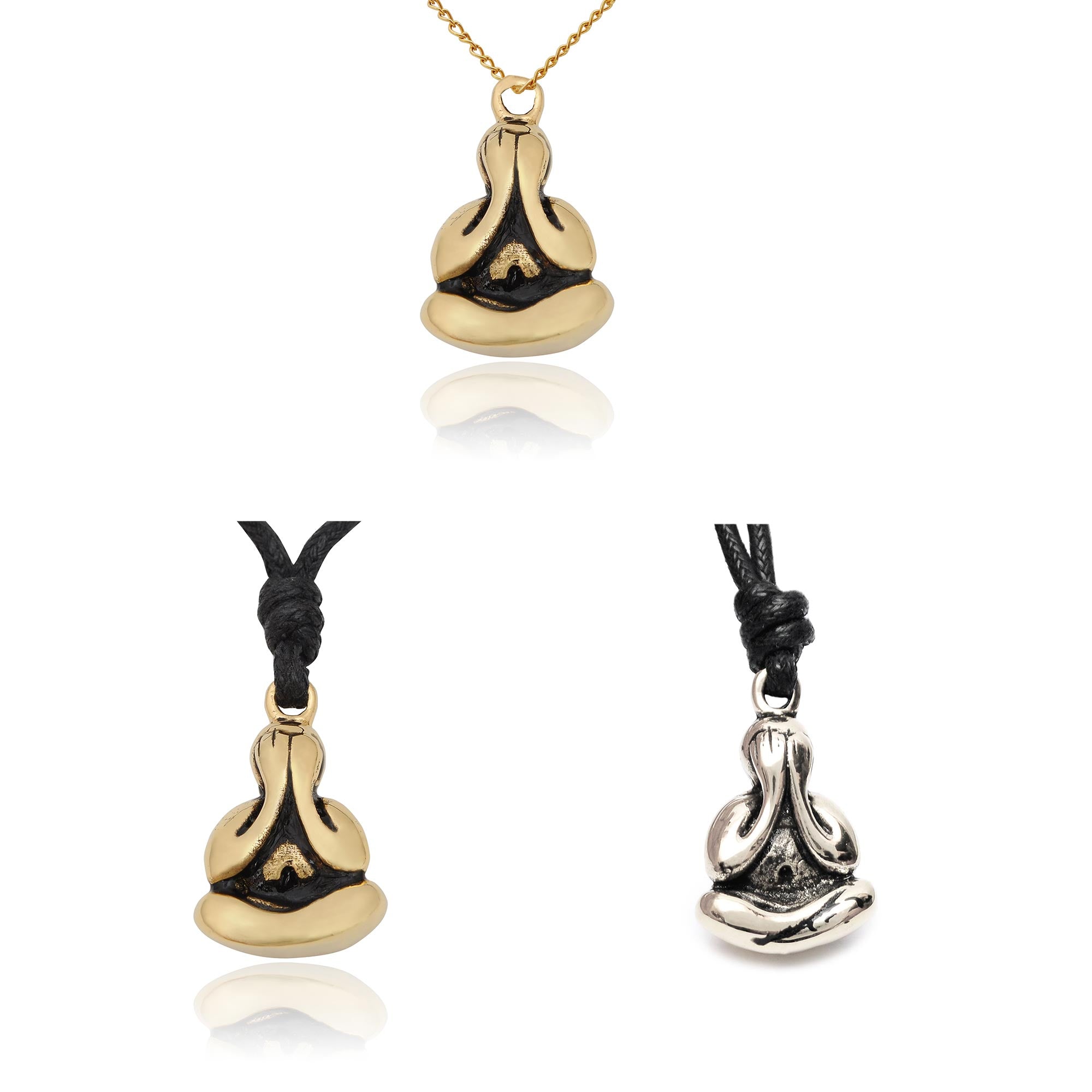 Monk Silver Pewter Gold Brass Charm Necklace Pendant Jewelry ...