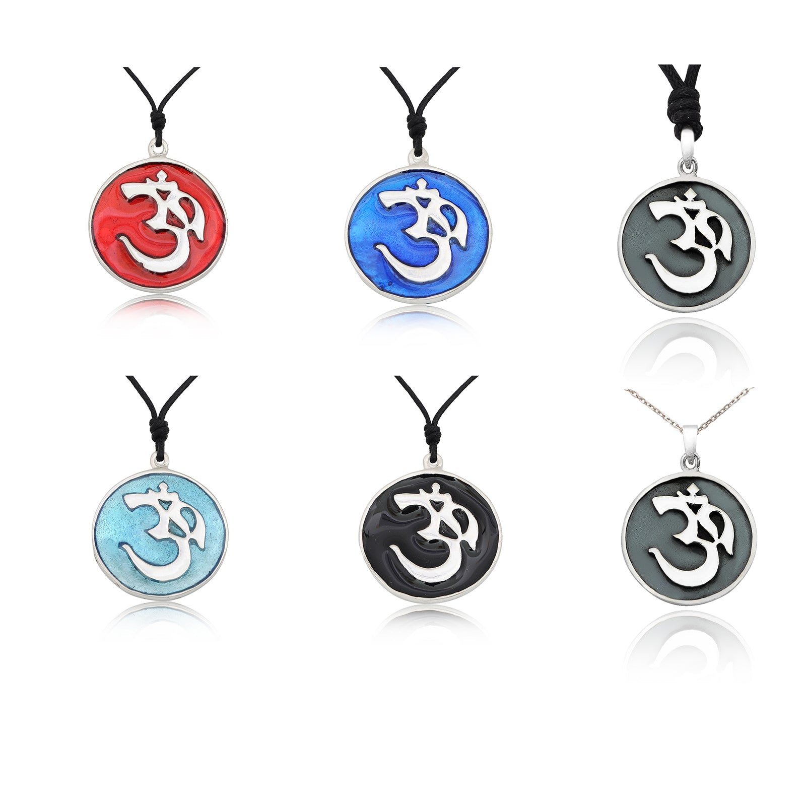 Trendy Hindu Symbol Silver Pewter Charm Necklace Pendant Jewelry ...