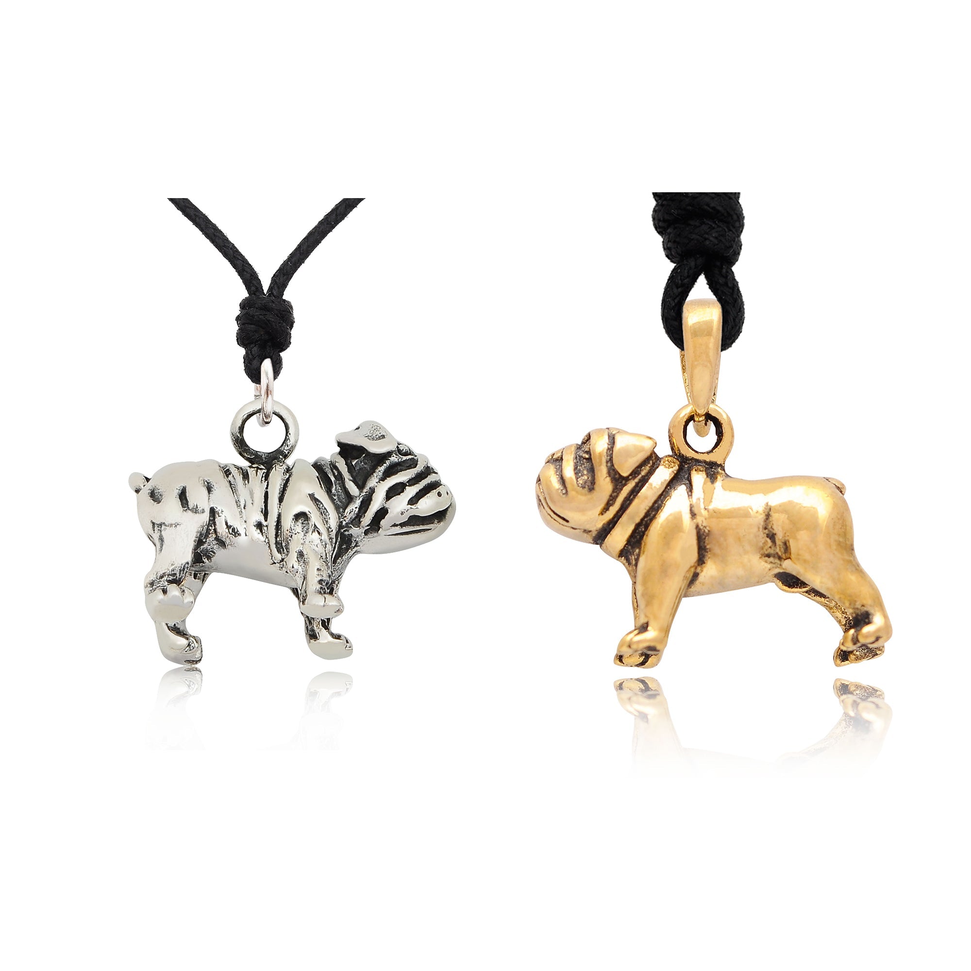 Mini Cute Pug 92.5 Sterling Silver Charm Necklace Pendant Jewelry ...