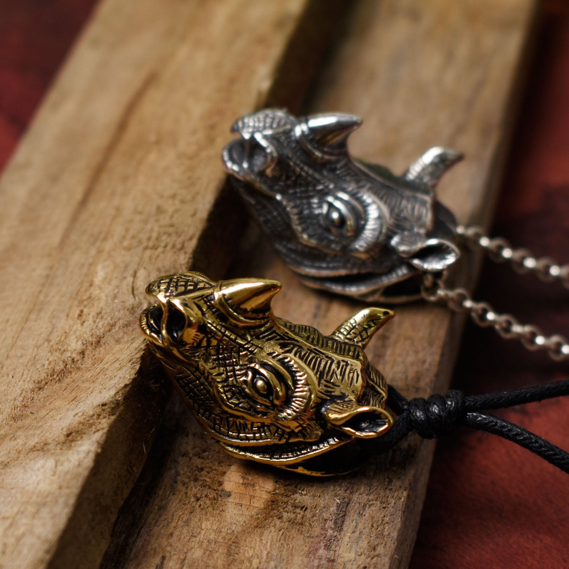 Rhino Head Rhinoceros 92.5 Sterling Silver Brass Gold Necklace Pendant – MyanmarMakers