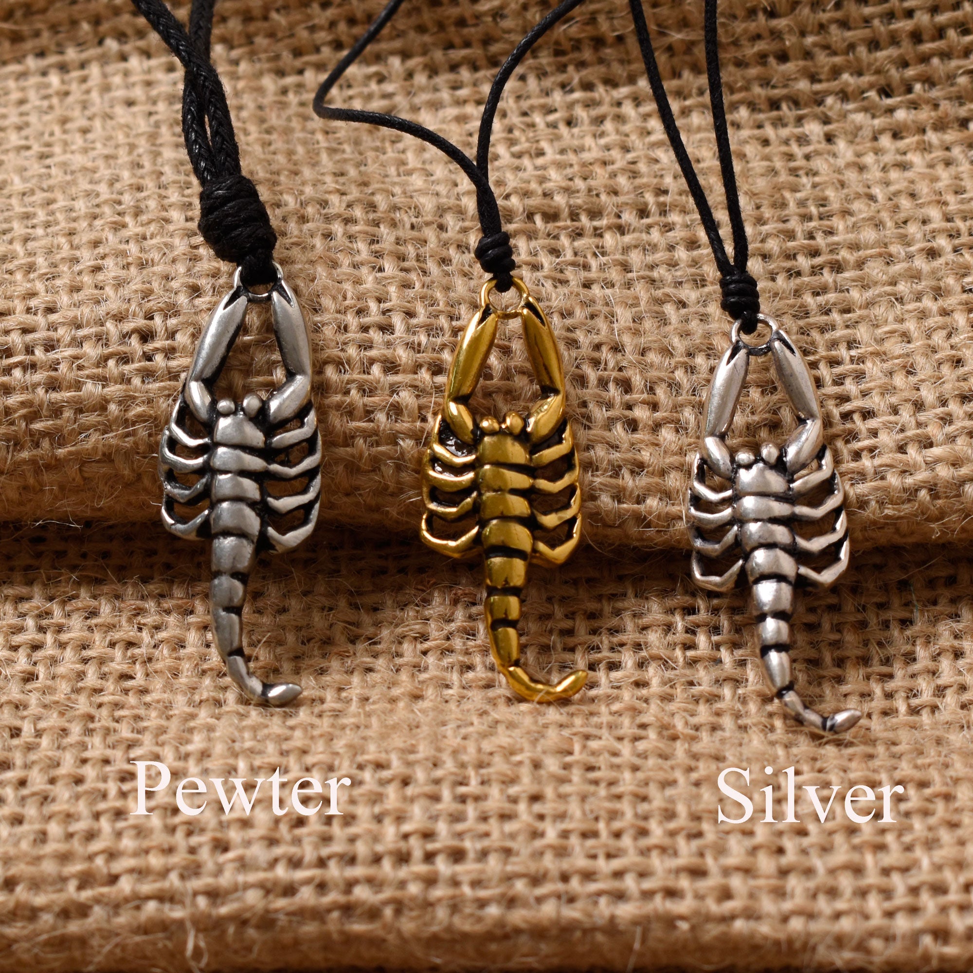 New Scorpion 92.5 Sterling Silver Pewter Gold Brass Necklace Pendant J – MyanmarMakers