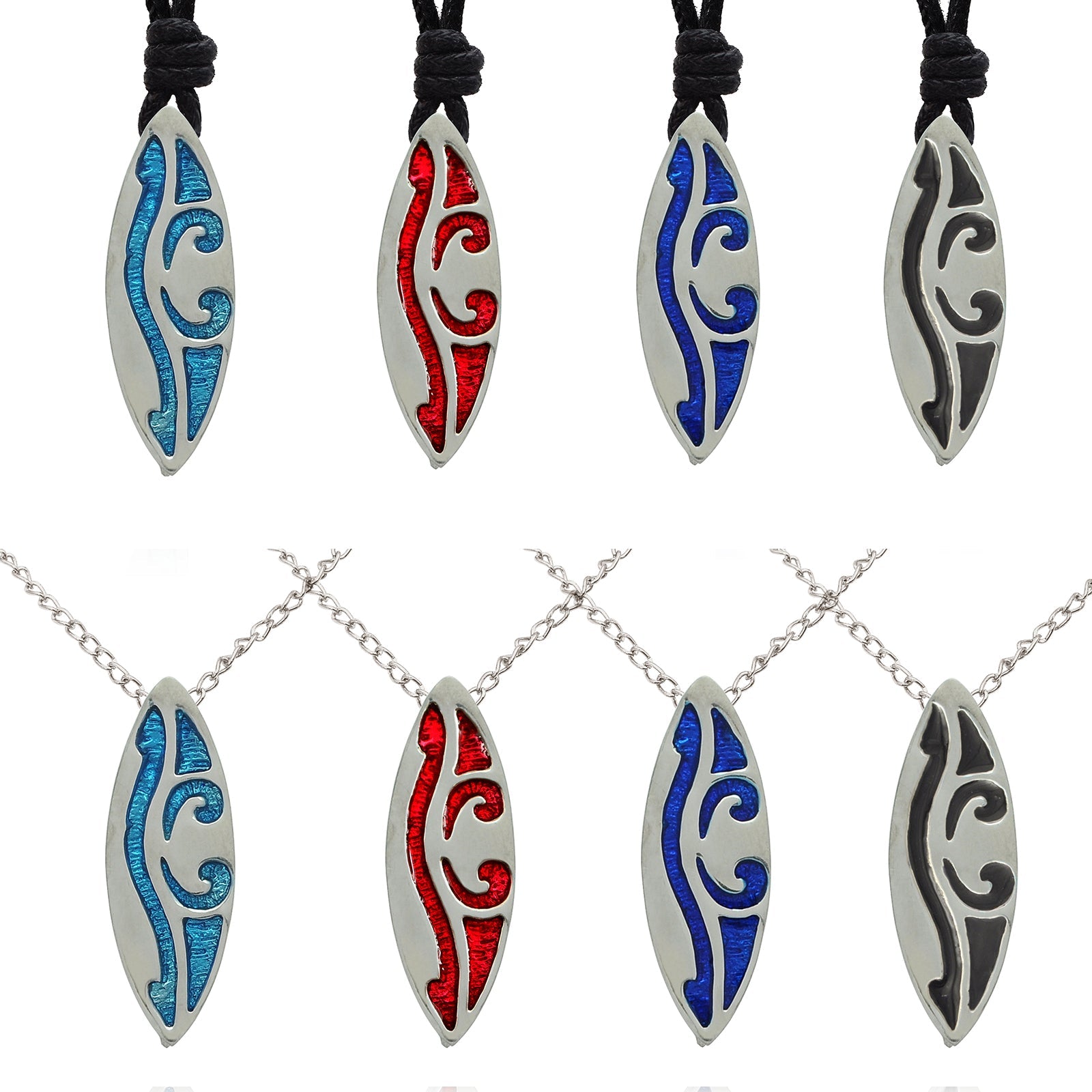 Pattern Surfboard Charm Silver Pewter Charm Necklace Pendant Jewelry ...