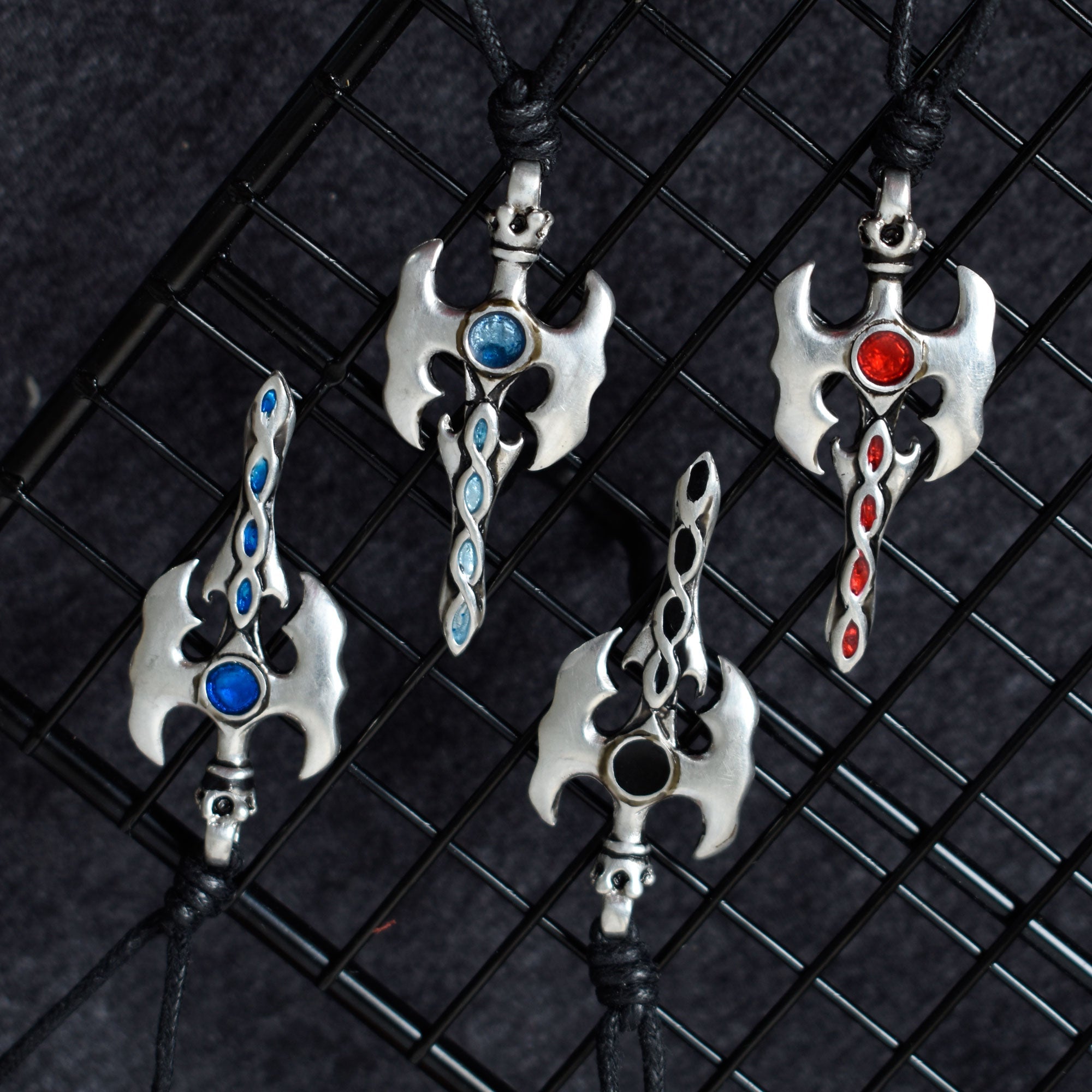 Colorful Knight Sword Design Silver Pewter Charm Necklace Pendant Jewe ...