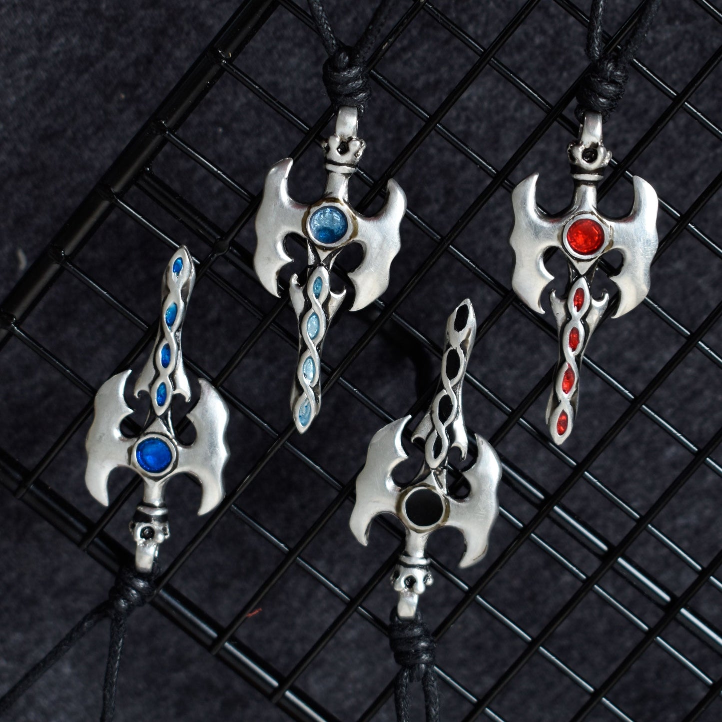 Colorful Knight Sword Design Silver Pewter Charm Necklace Pendant Jewe ...