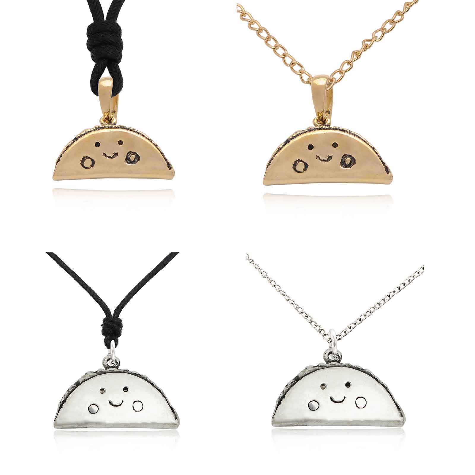 Lovely Tacos Size M & S Silver Pewter Gold Brass Charm Necklace Pendan ...