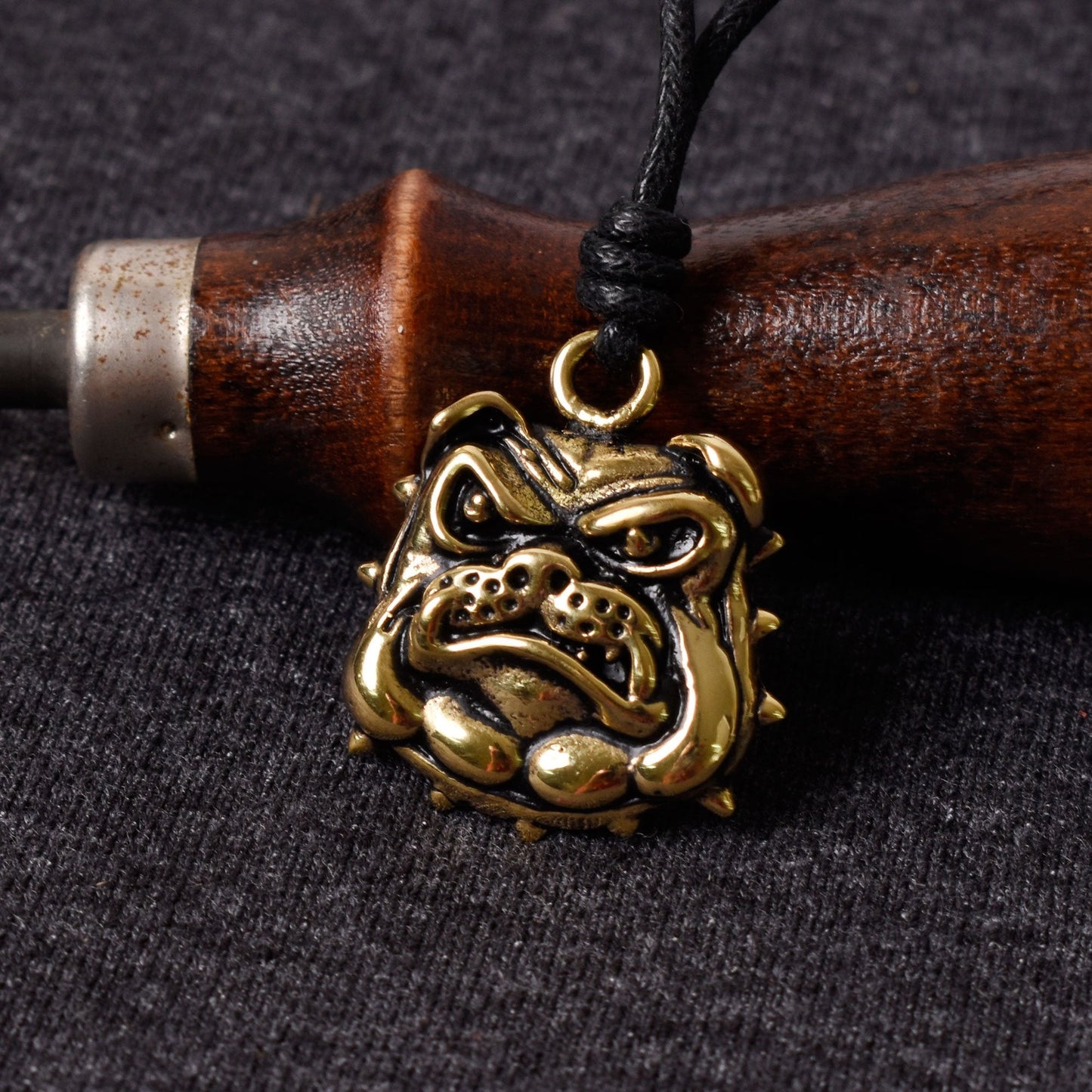 Bulldog Head Handmade Pewter Brass Necklace Pendant Jewelry – MyanmarMakers