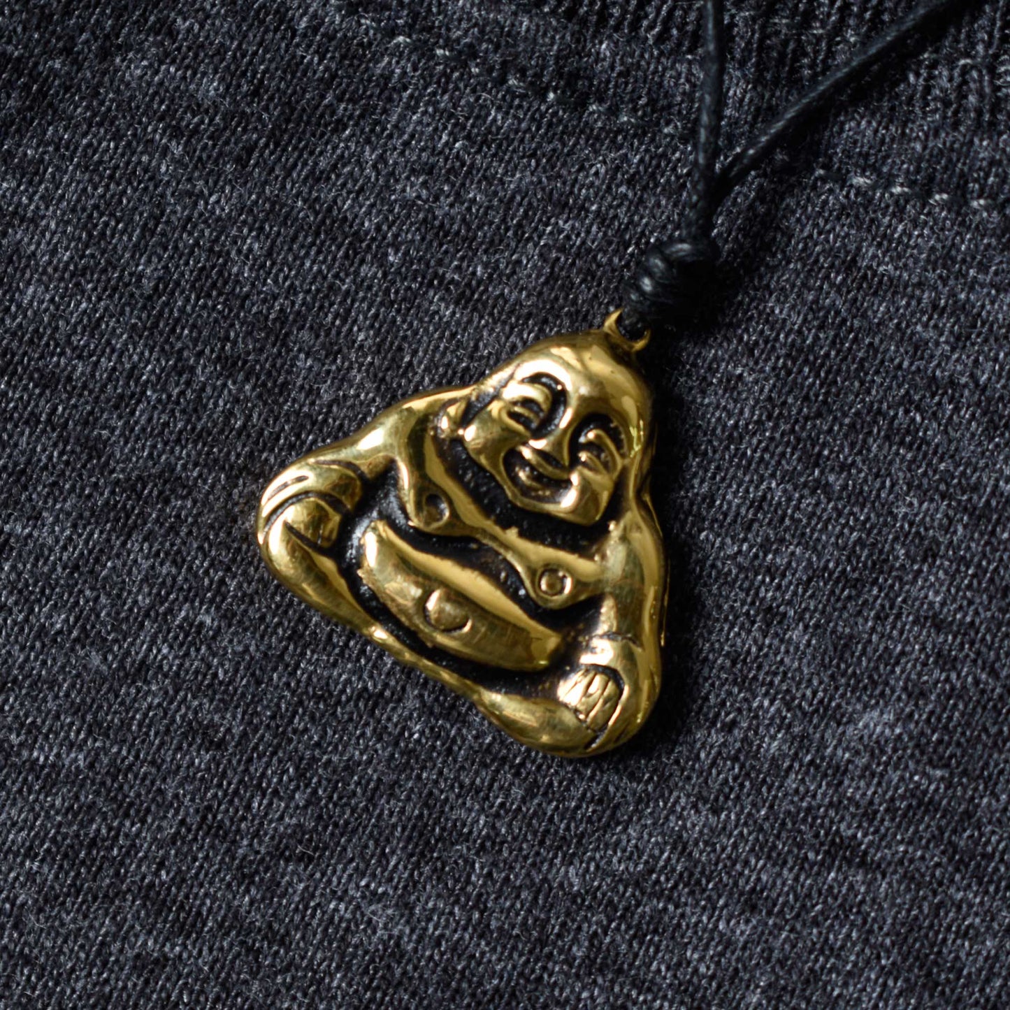 Laughing Zen Buddha Lucky 92.5 Sterling Silver Brass Charm Necklace Pe ...