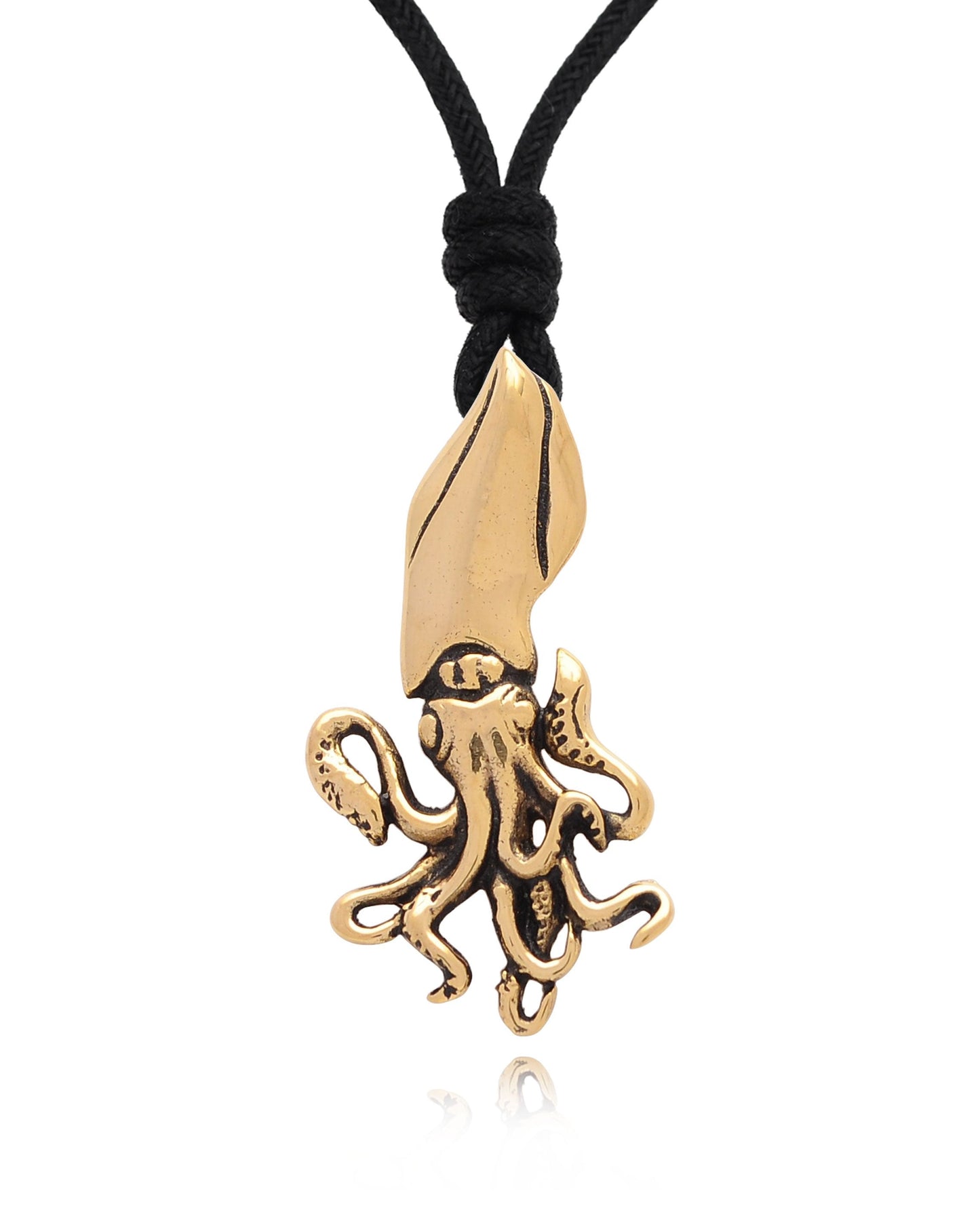 Squid Silver Inox Pewter Gold Brass Charm Necklace Pendant Jewelry ...