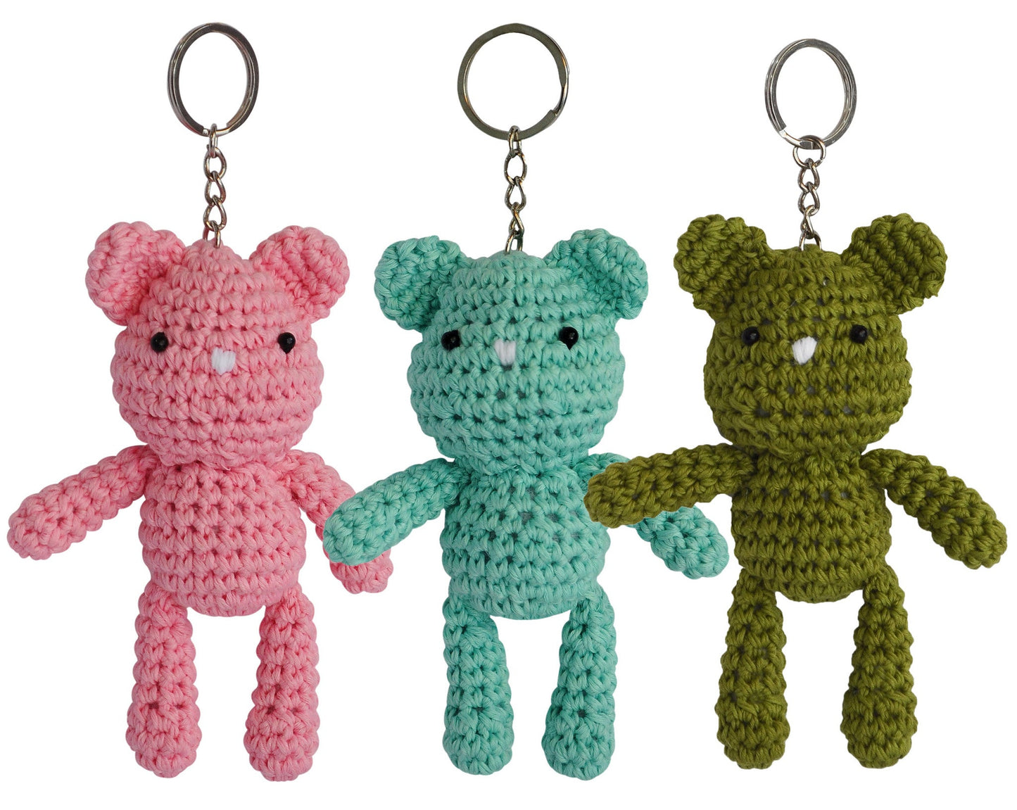 Teddy Bear Handmade Amigurumi Crochet Stuffed Keychains Keyrings VKC ...