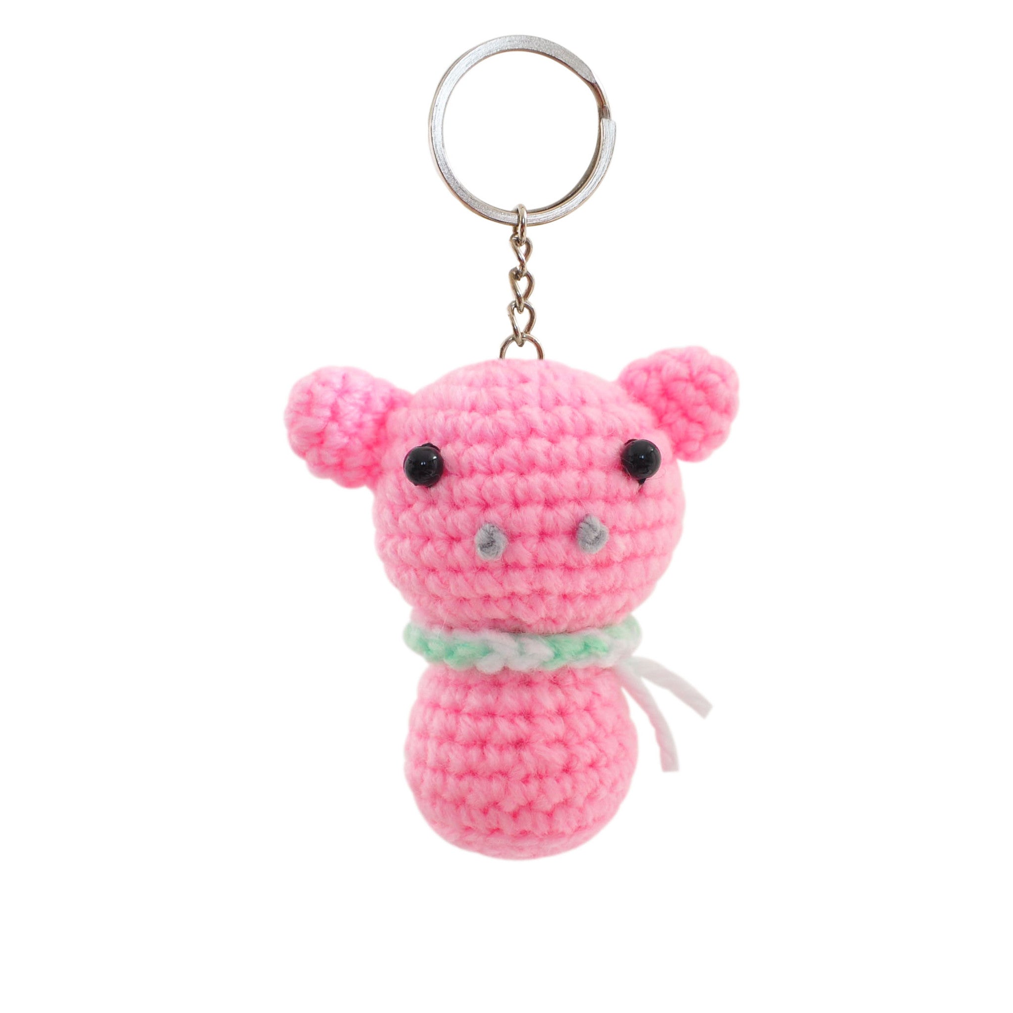 Pig Toy Handmade Crochet Stuffed Keychains Keyrings VKC – MyanmarMakers