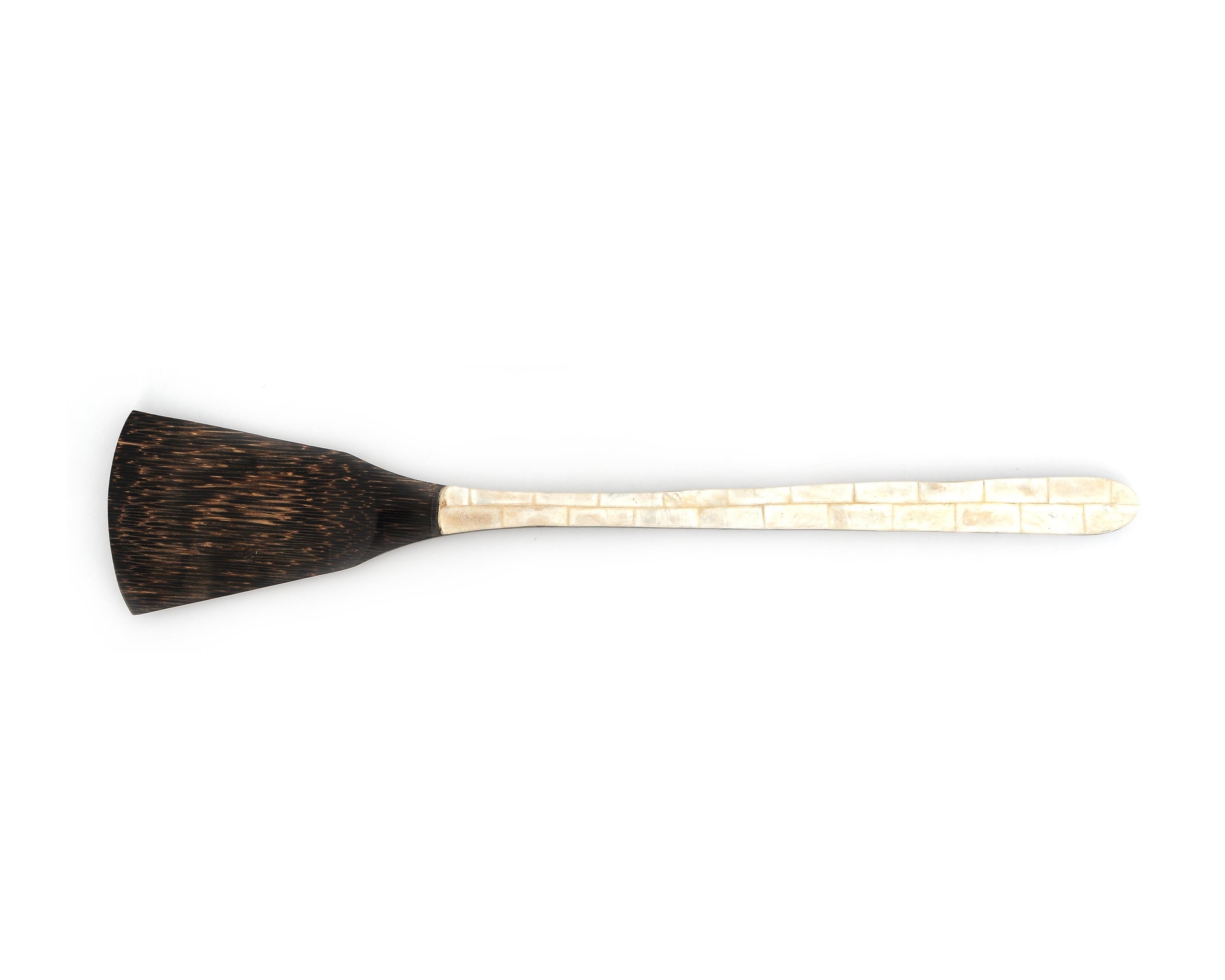 Myanmar Natural Palm Wood Spatula Turner With Mother of Pearl Seashell ...